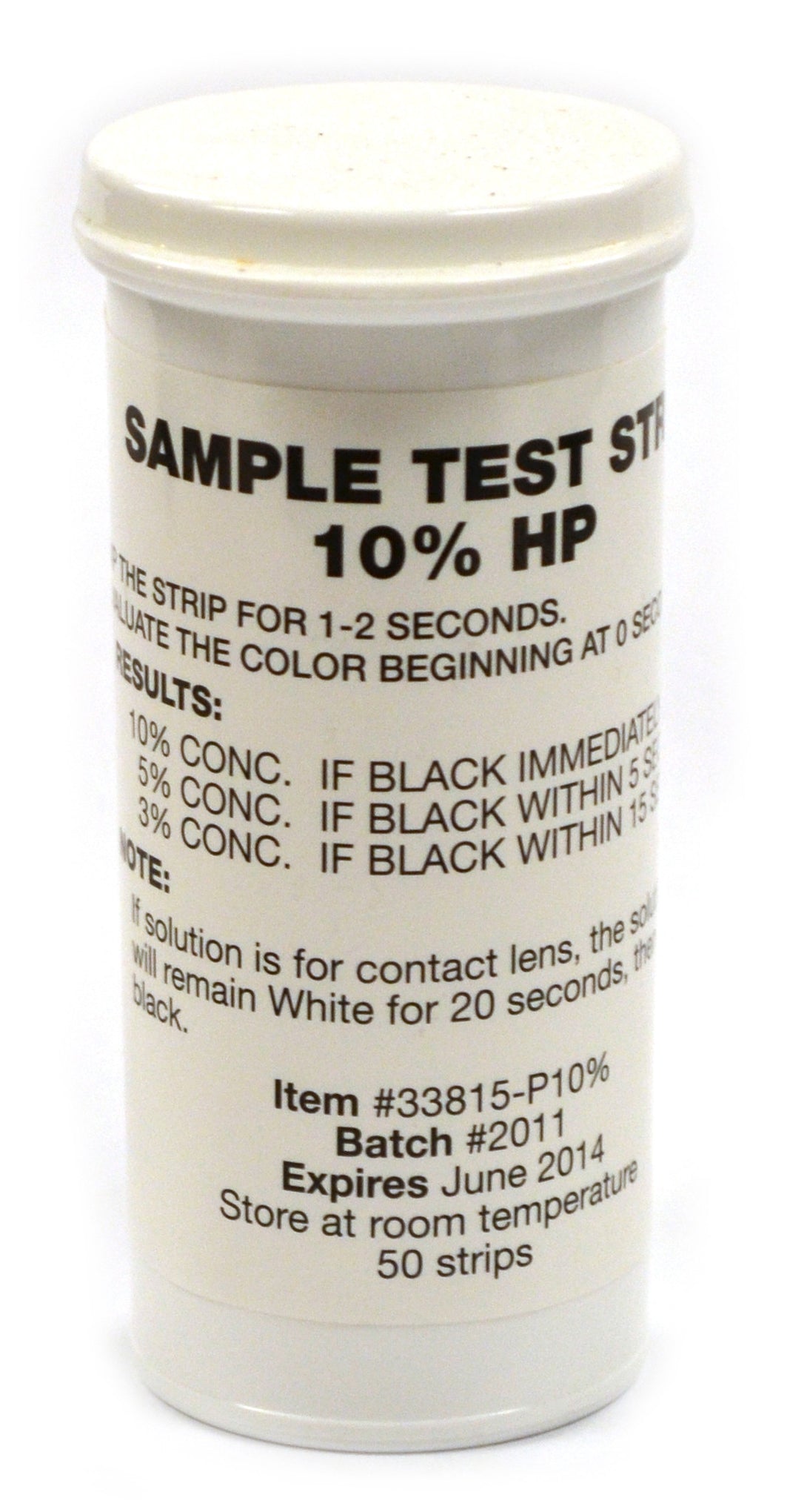 Very High Level Peroxide Test Strips, Food Grade, up 10% Conc. (Vial o ...