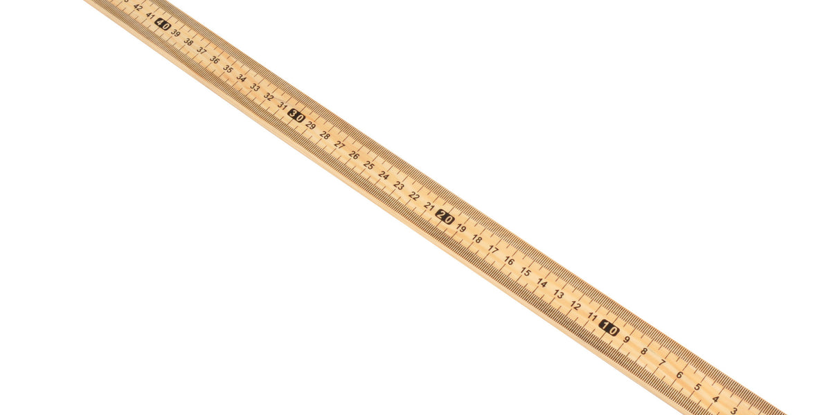 Meter Scale, Half Meter - Hardwood, Premium - Metal End - Horizontal r ...