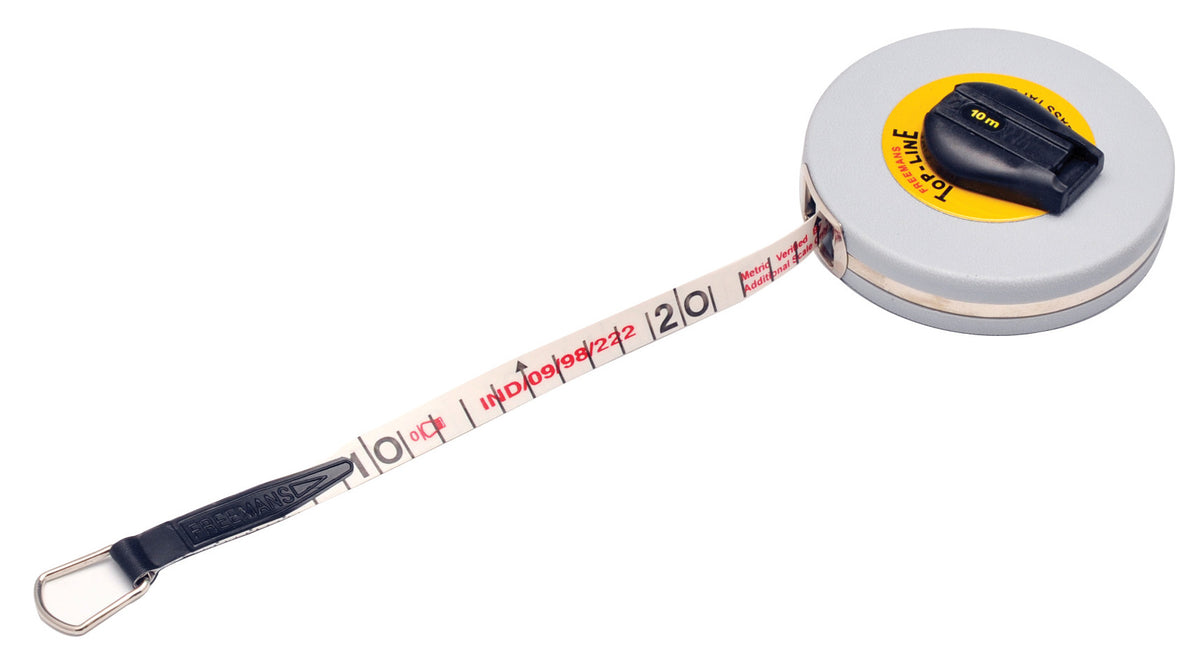 Tape Measure, 10 Meters - Fiberglass, PVC Covering - Winding Handle ...