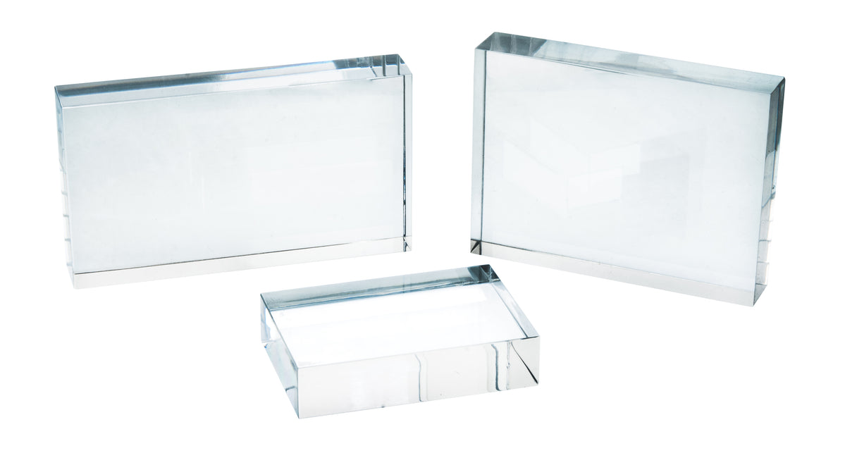 Rectangular Block - Acrylic, Size 70 x 70 x 9 mm — Eisco Labs