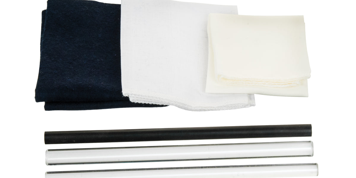 Electrostatic Friction Rod Kit : 3 Cloths, 3 Rods — Eisco Labs