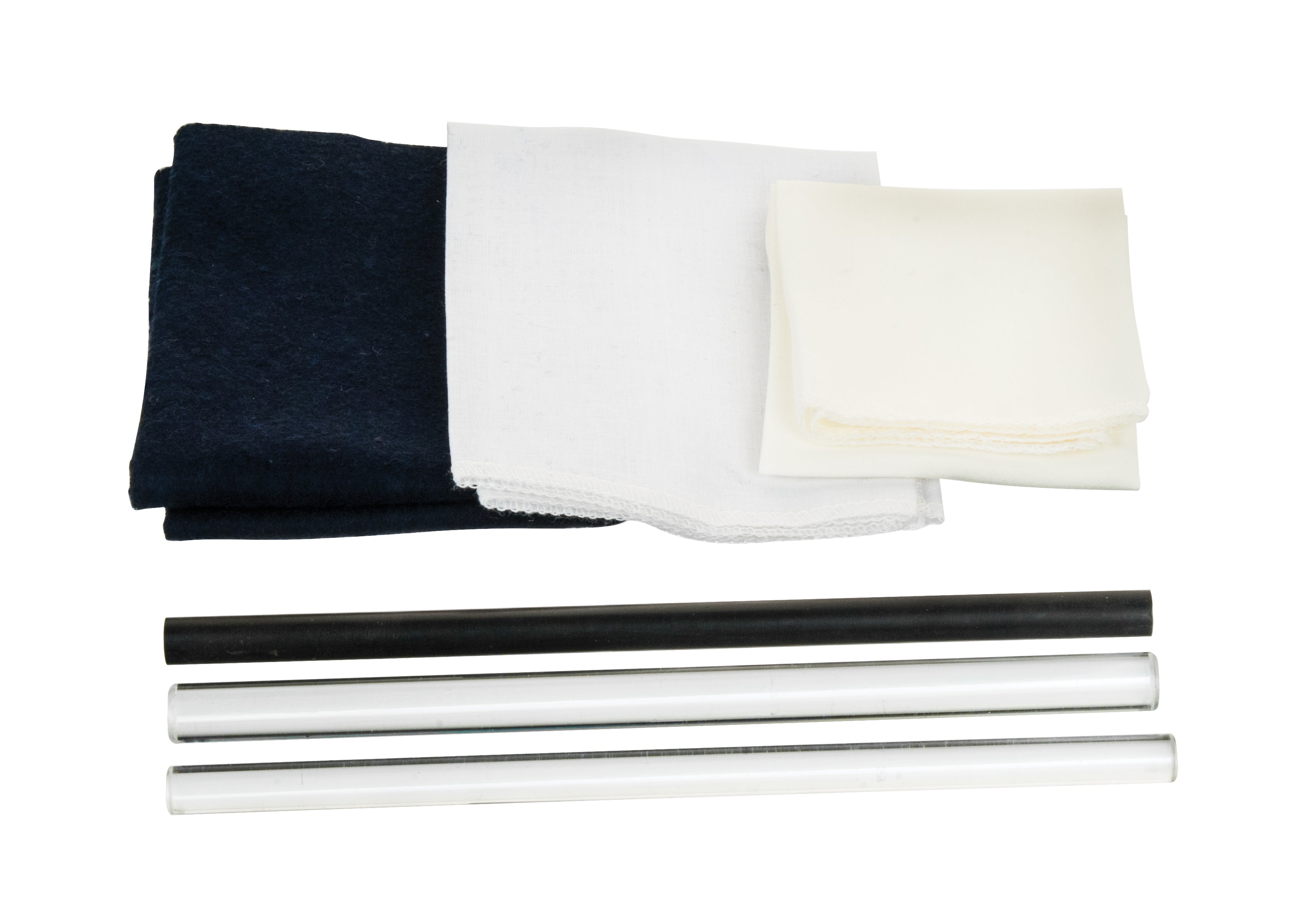 Electrostatic Friction Rod Kit : 3 Cloths, 3 Rods — Eisco Labs
