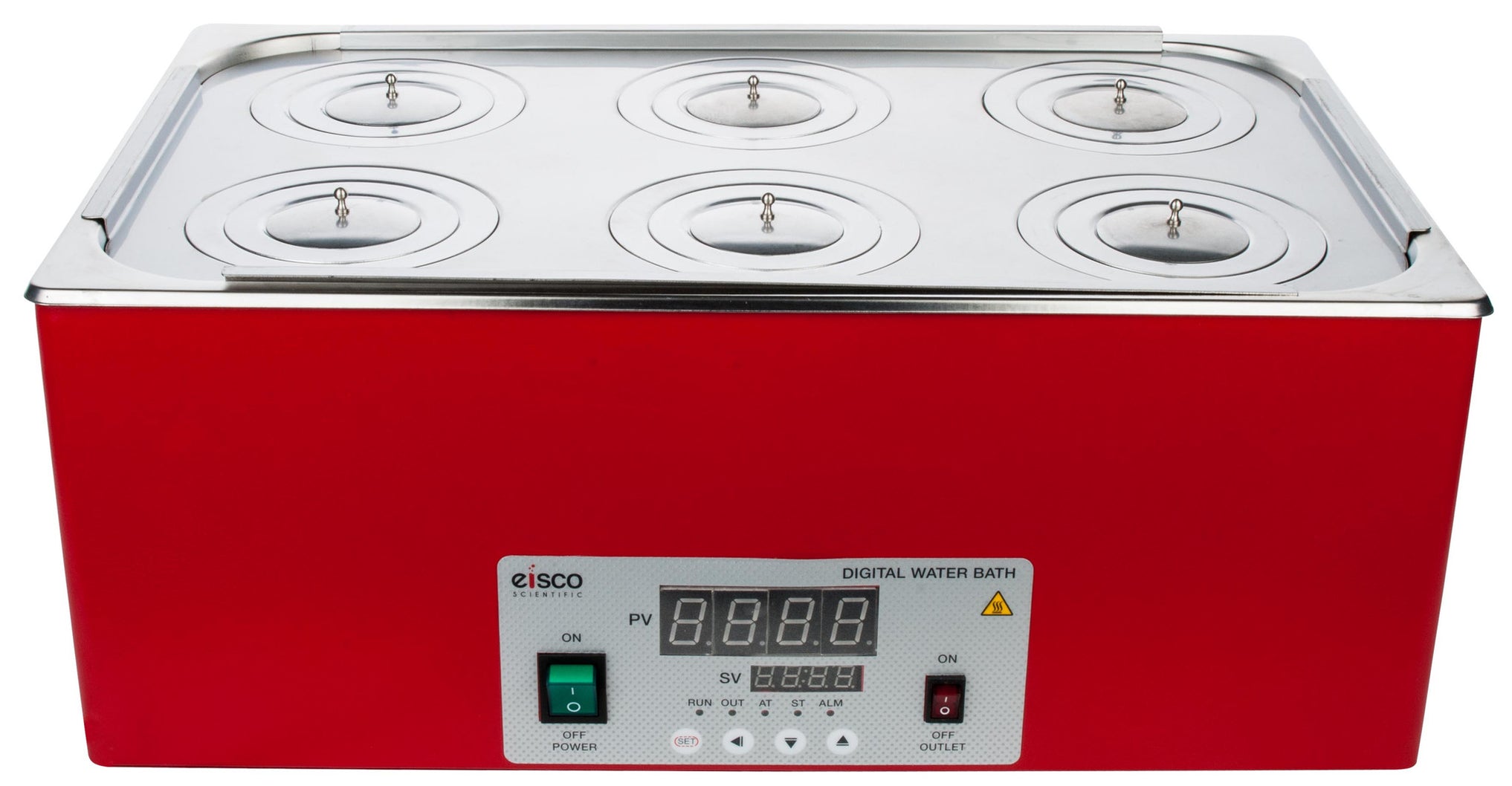 Unstirred Digital Water Bath, 6 Holes — Eisco Labs