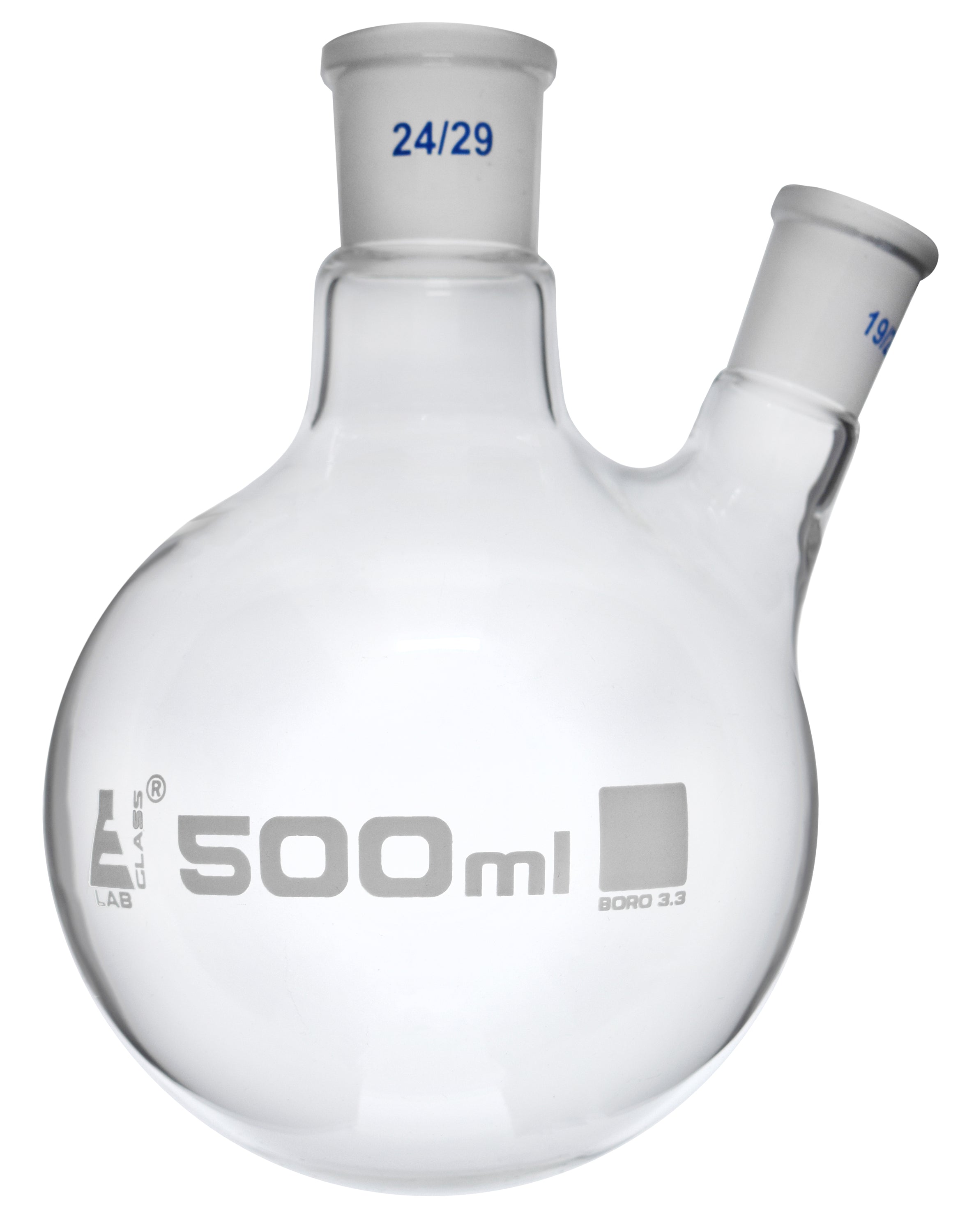 Distilling Flask, 500ml - 24/29 Oblique Neck with 19/26 Joint - Borosi ...