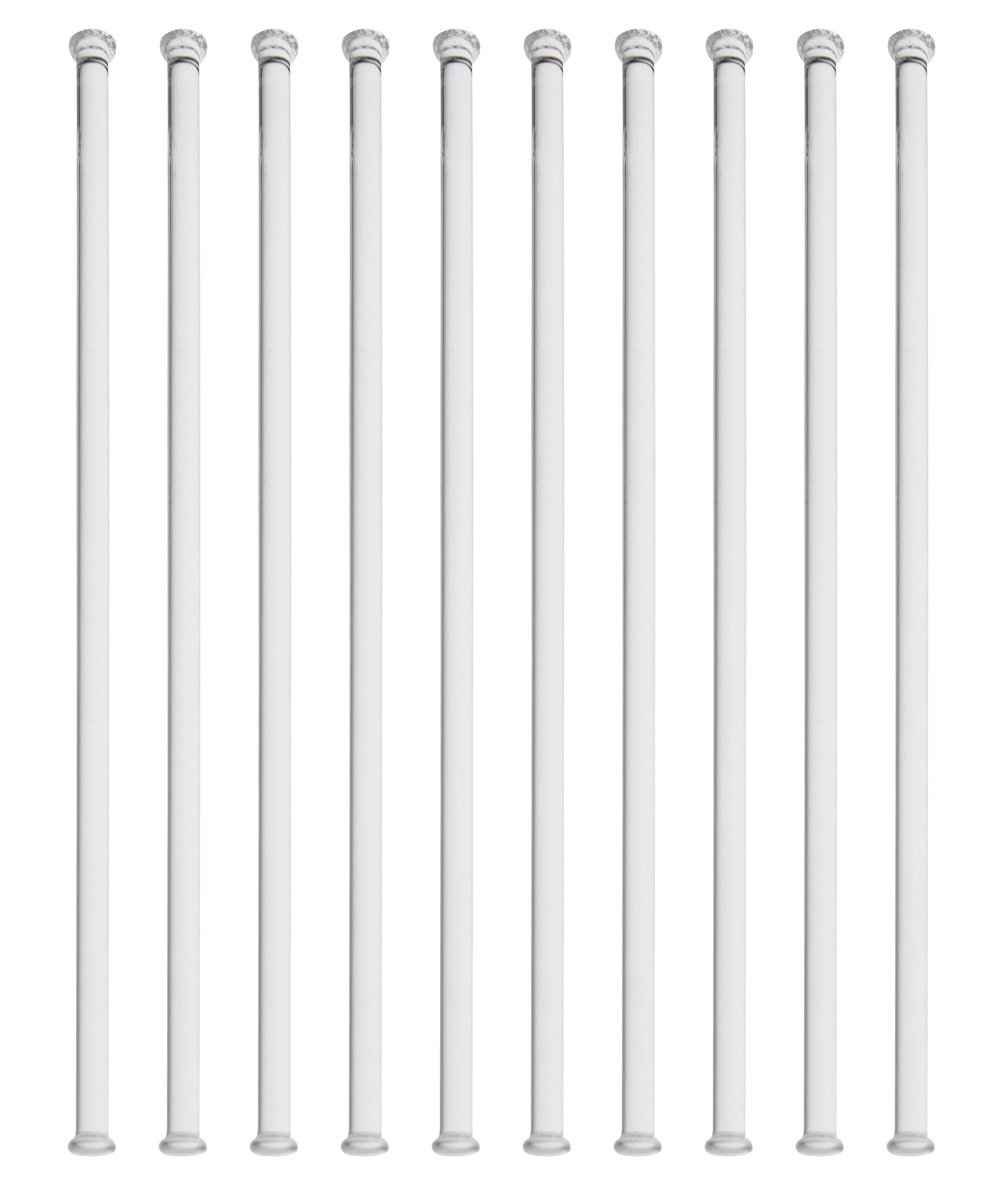 10PK Glass Stirring Rods, 11.8" - Dual Button Ends, 6mm Diameter - Eis ...