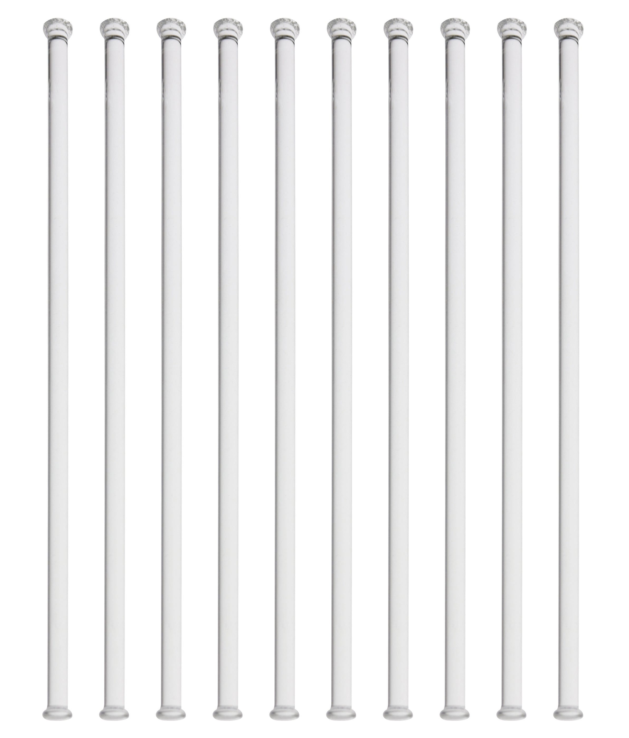 10PK Glass Stirring Rods, 11.8" - Dual Button Ends, 6mm Diameter - Eis ...