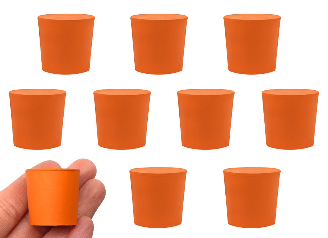 10PK Rubber Stoppers - Solid - 25mm Bottom, 28mm Top, 28mm Length ...