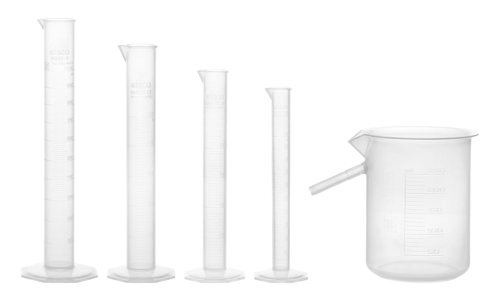 Graduated Cylinder Set - 10mL, 25mL, 50mL & 100mL - Class B - Octagona ...