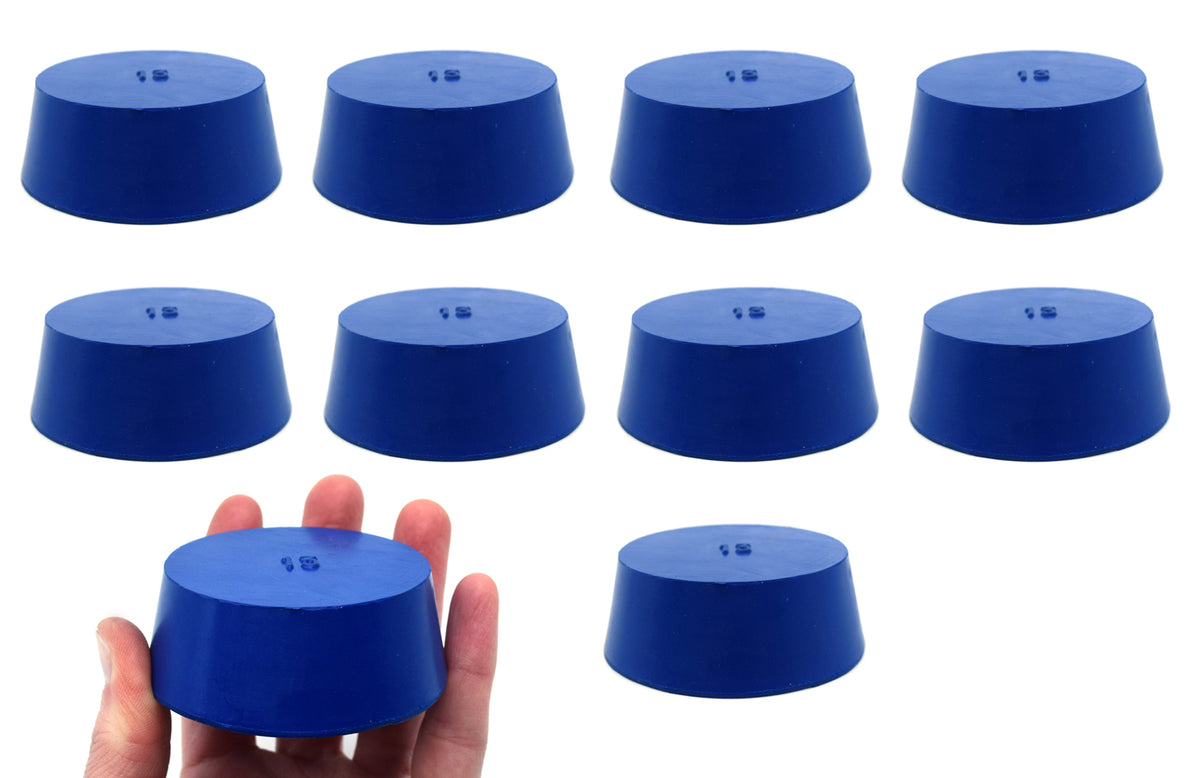 10PK Neoprene Stoppers, Solid - ASTM - Size: #13 - 58mm Bottom, 68mm T ...
