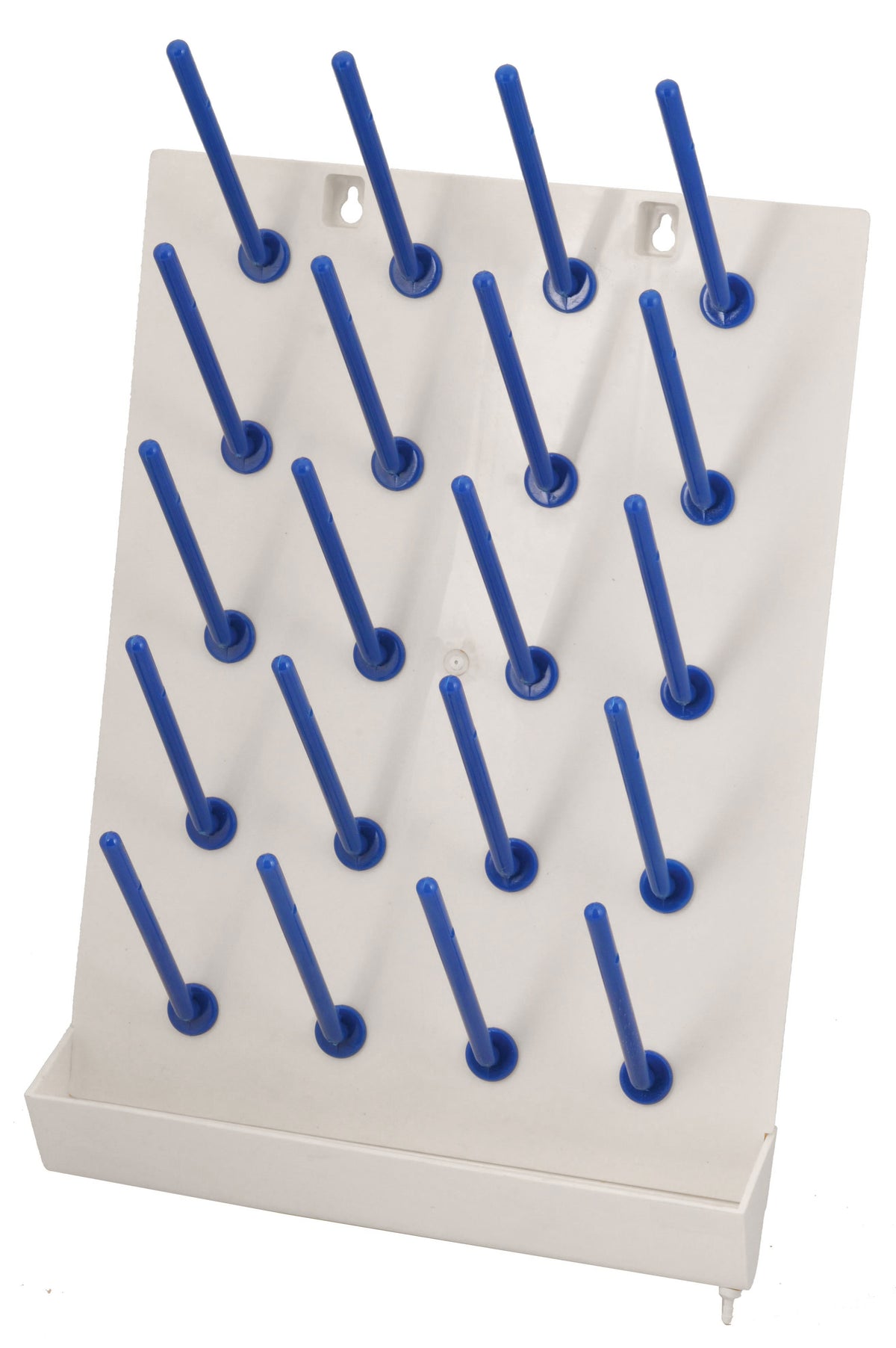 20 Peg Plastic Wall Mounted Laboratory Draining Rack with Collection T ...