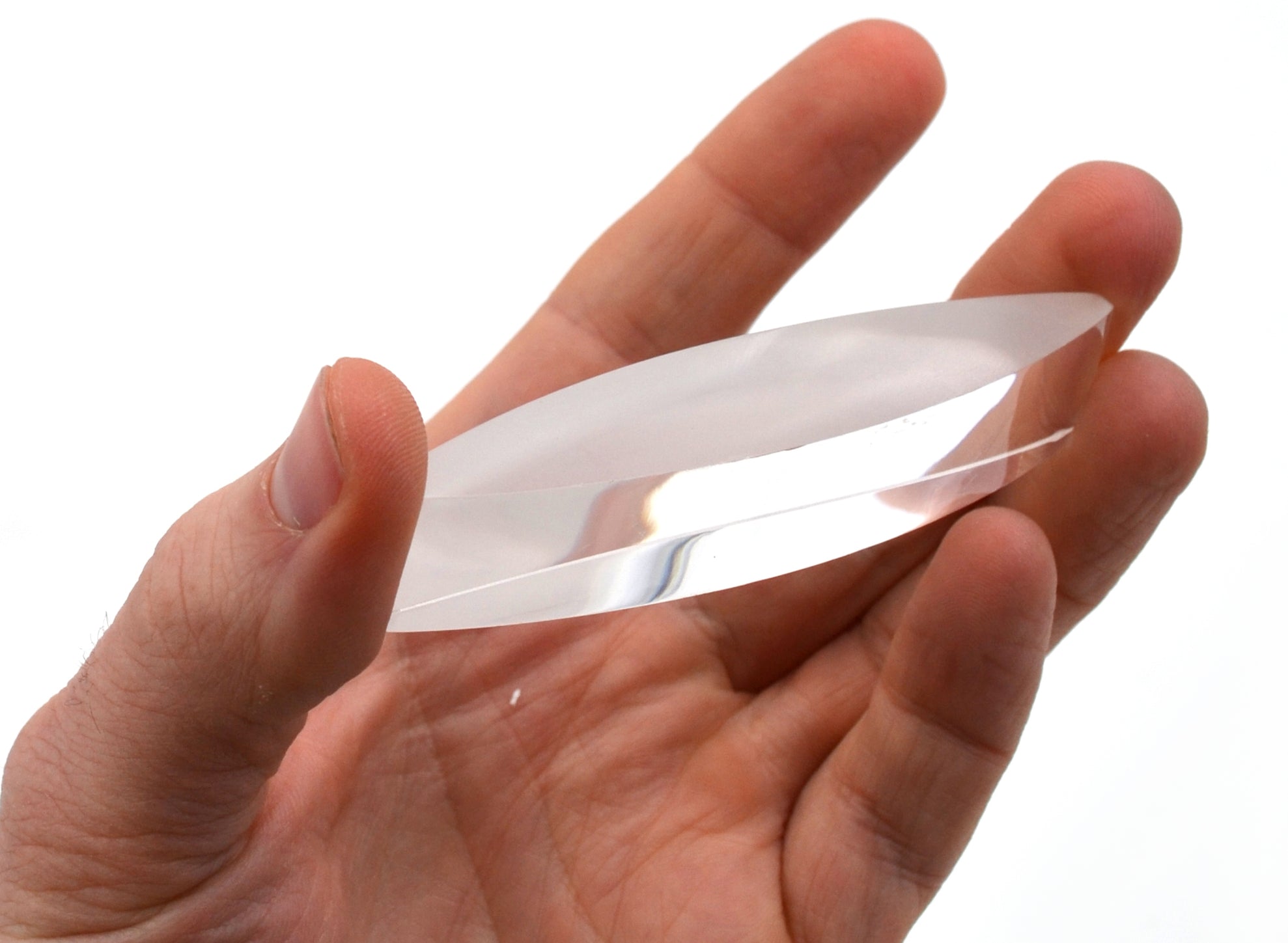 Eisco Labs Double Convex Acrylic Lens; 89mm Length, 20cm Focal Length