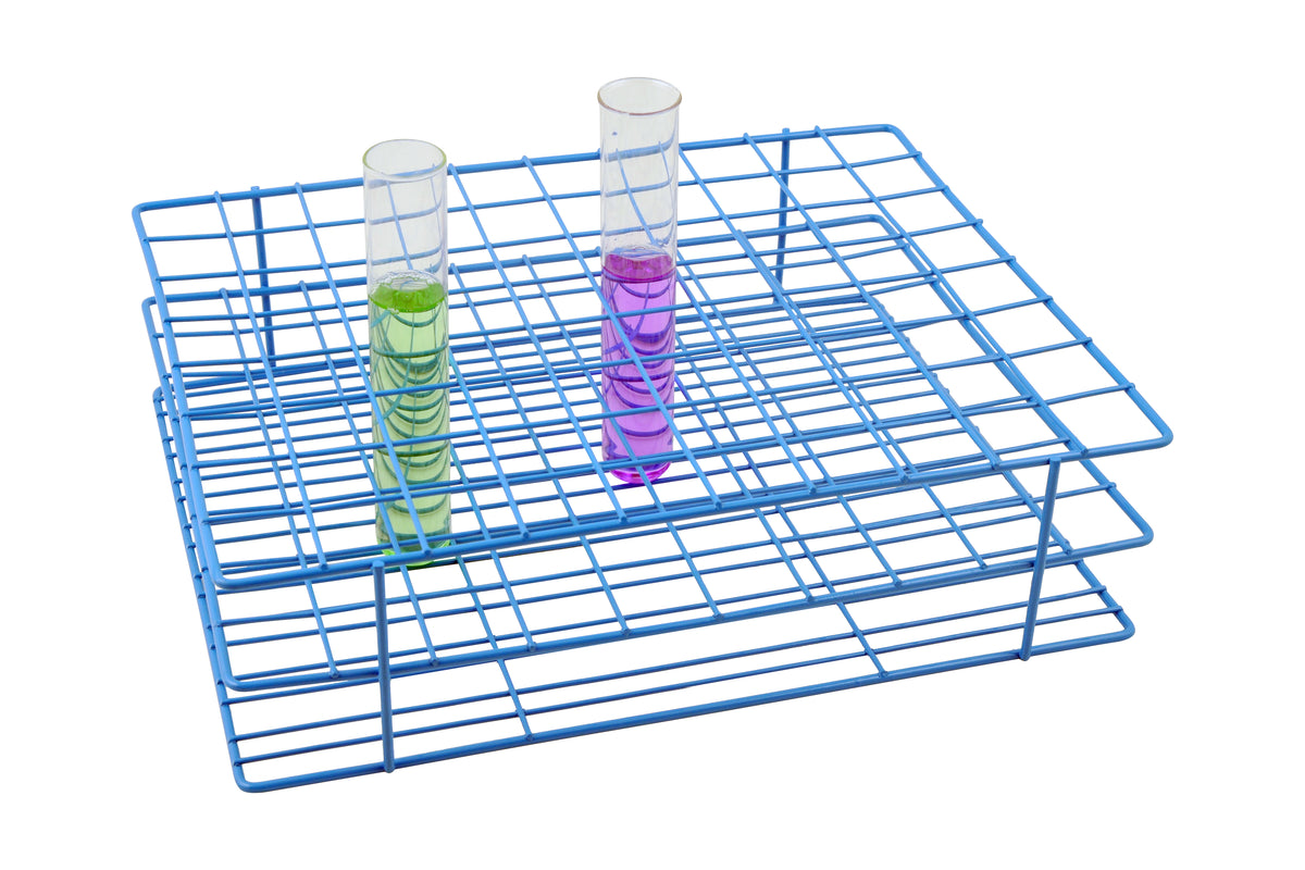 Blue Epoxy Coated Steel Wire Test Tube Rack, 80 Holes, Outer Diameter ...