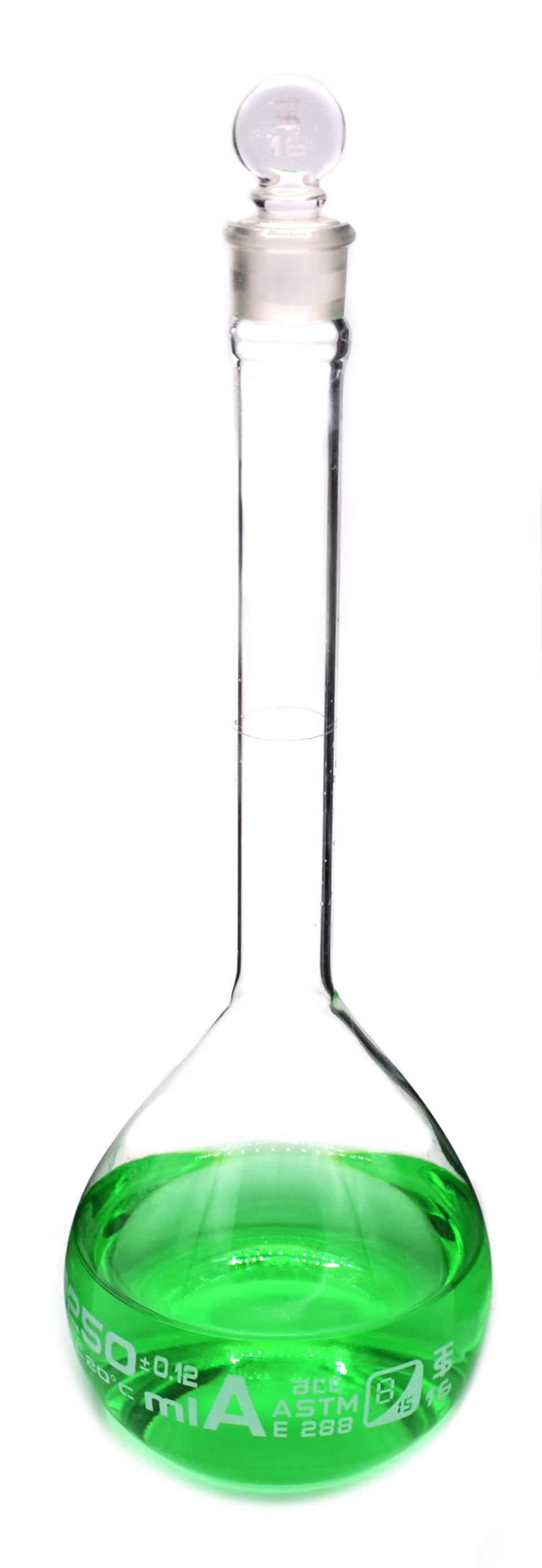 Volumetric Flask, 250ml - Class A, ASTM - Tolerance ±0.120 ml - Glass ...
