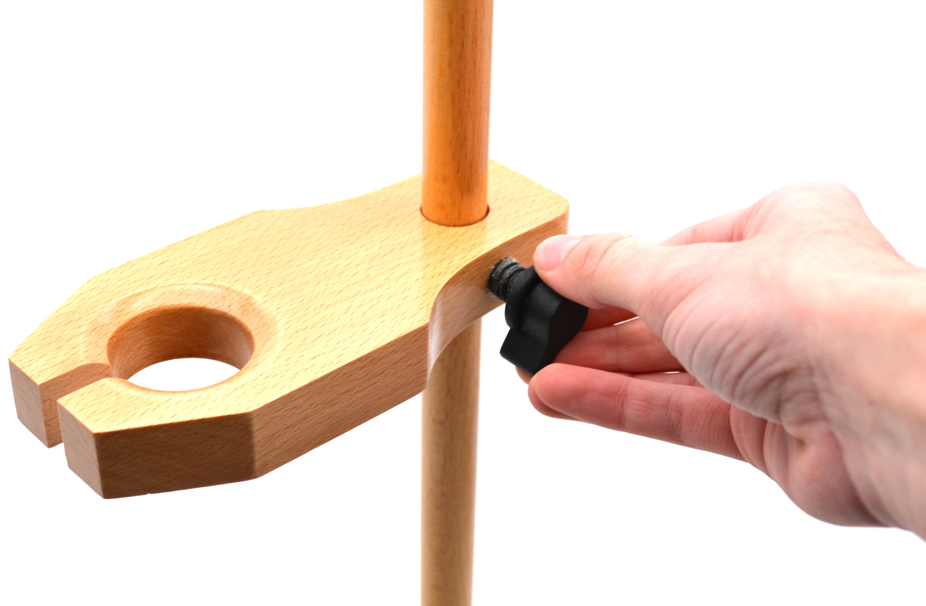Adjustable Funnel Stand, Polished Wood, 1.5" Hole Diameter, 17" Tall ...