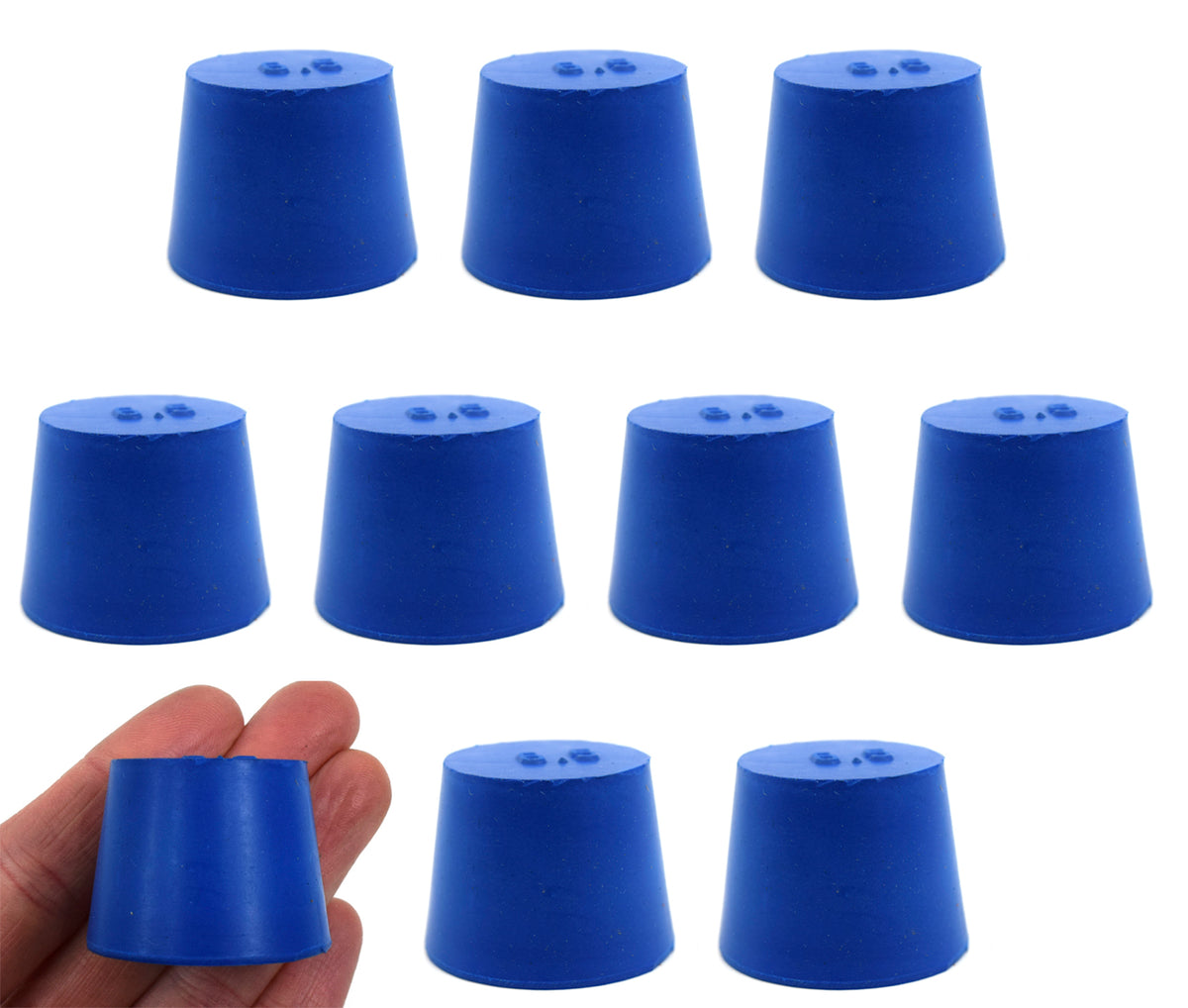 10PK Neoprene Stoppers, Solid - ASTM - Size: #6.5 - 27mm Bottom, 34mm ...