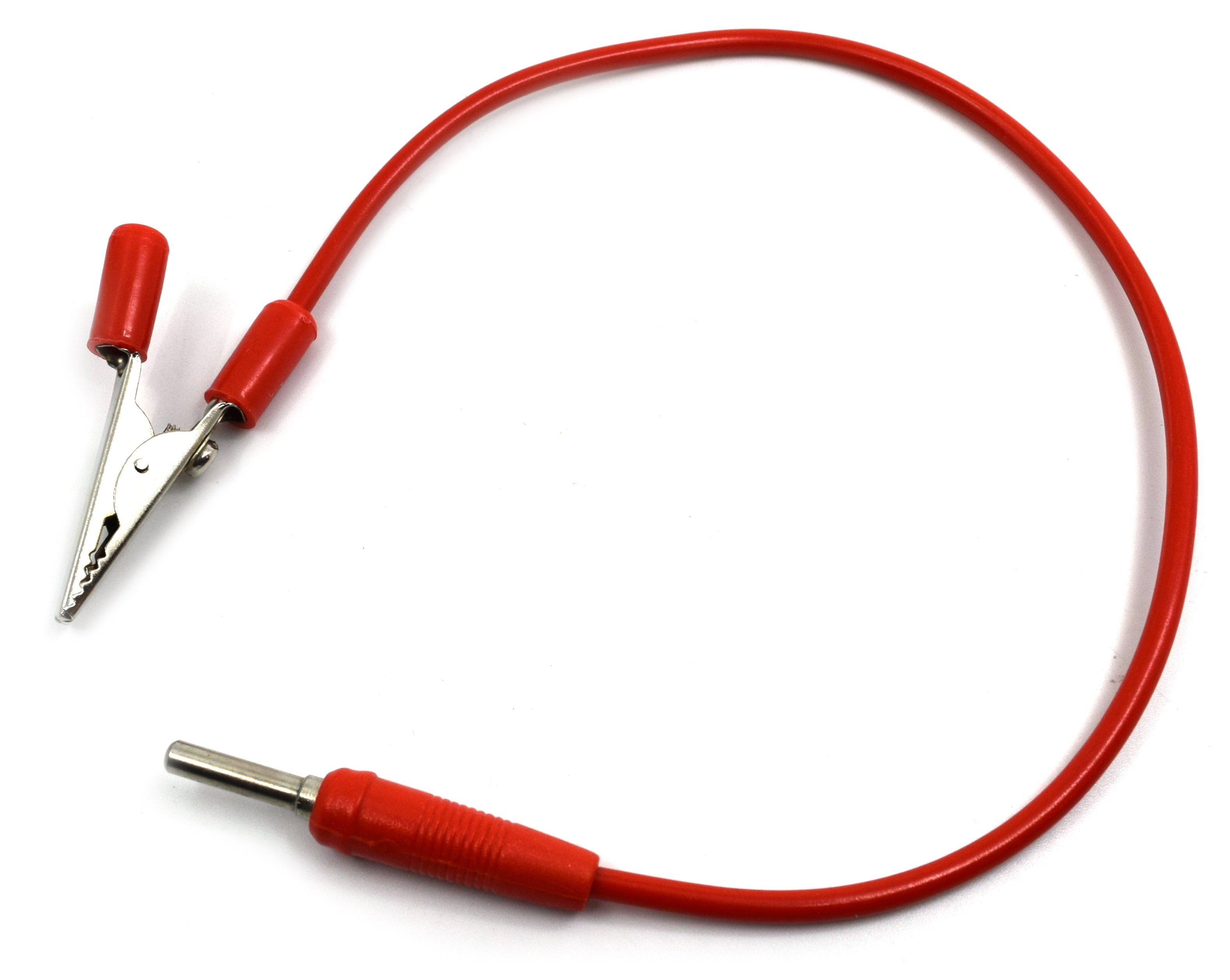Connecting Lead, Red, 12" -Insulated - Alligator Clip, 4mm plug ends ...