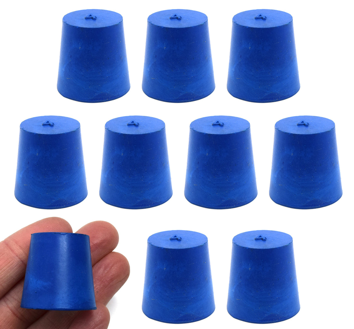 10PK Neoprene Stoppers, Solid - ASTM - Size: #4 - 20mm Bottom, 26mm To ...
