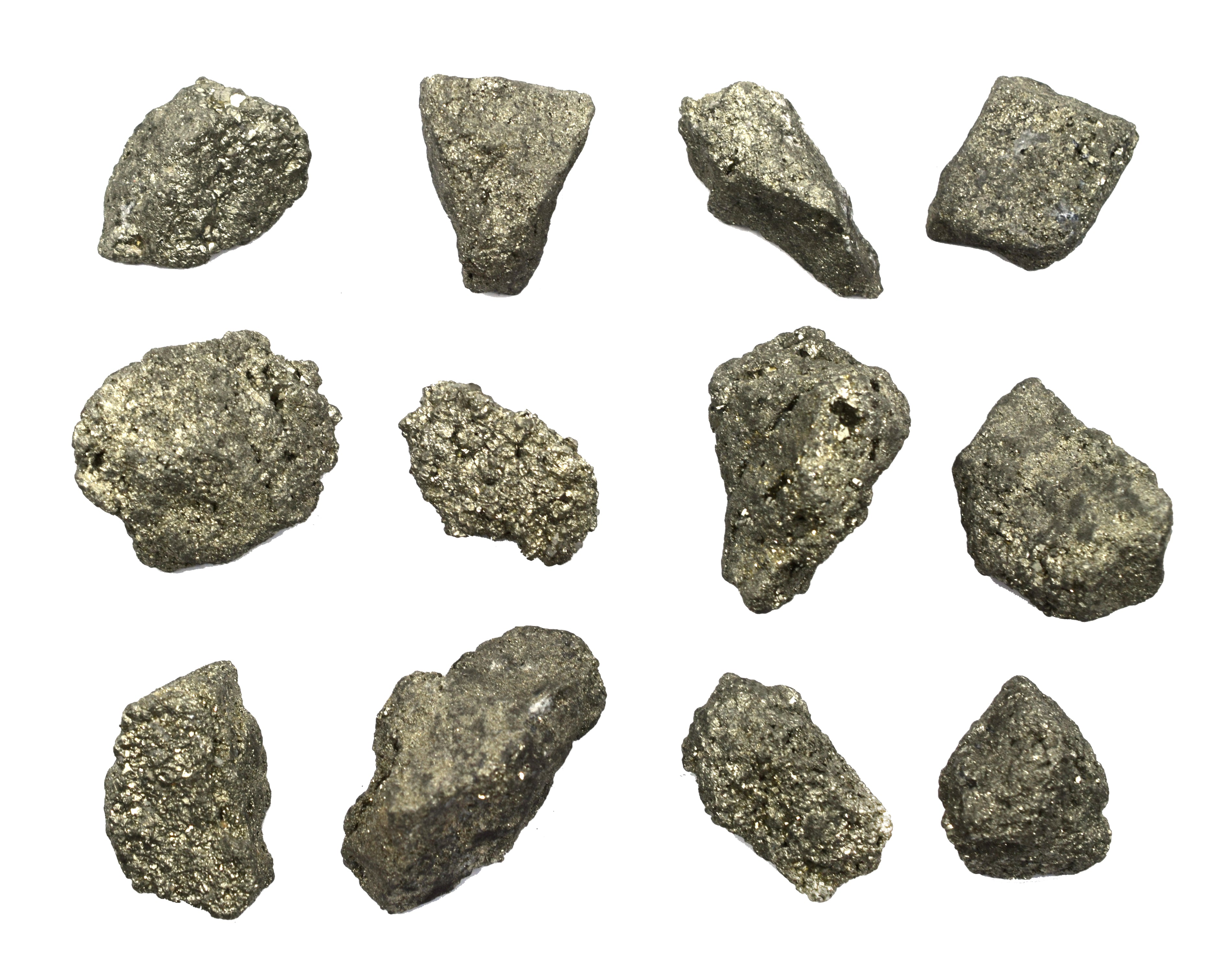 12PK Raw Pyrite Mineral Specimens, 1" - Geologist Selected Samples - E ...