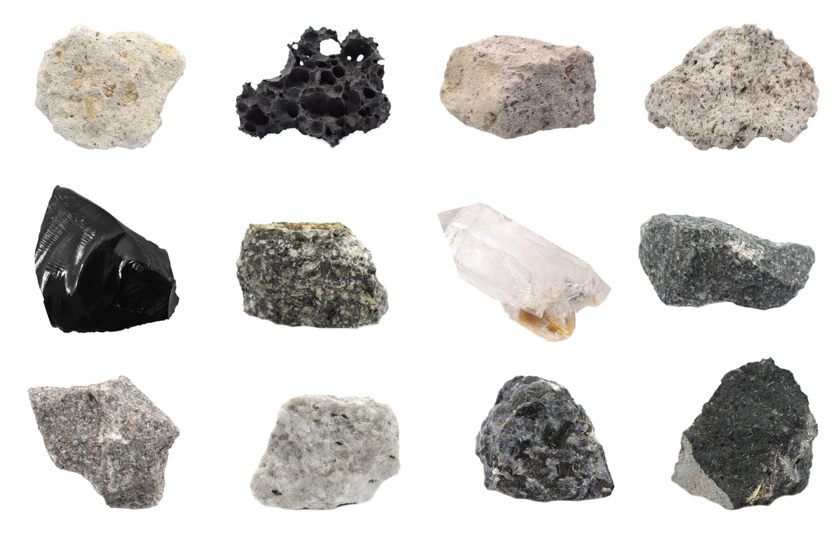 Introduction to Igneous Rocks Kit, 12 Specimens - Includes Storage Box ...