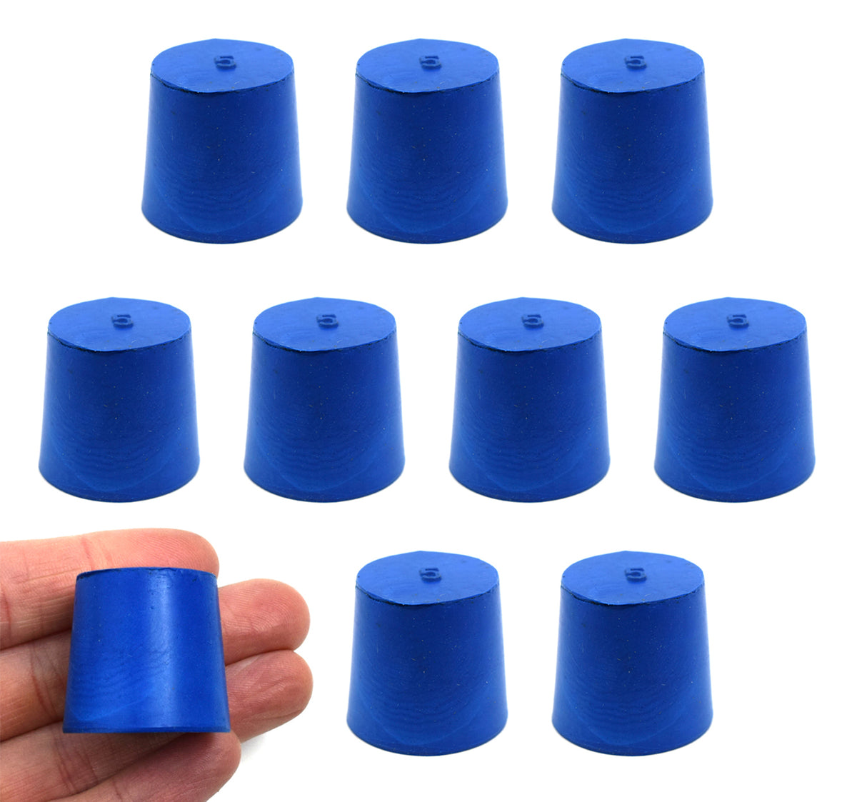 10PK Neoprene Stoppers, Solid - ASTM - Size: #5 - 23mm Bottom, 27mm To ...