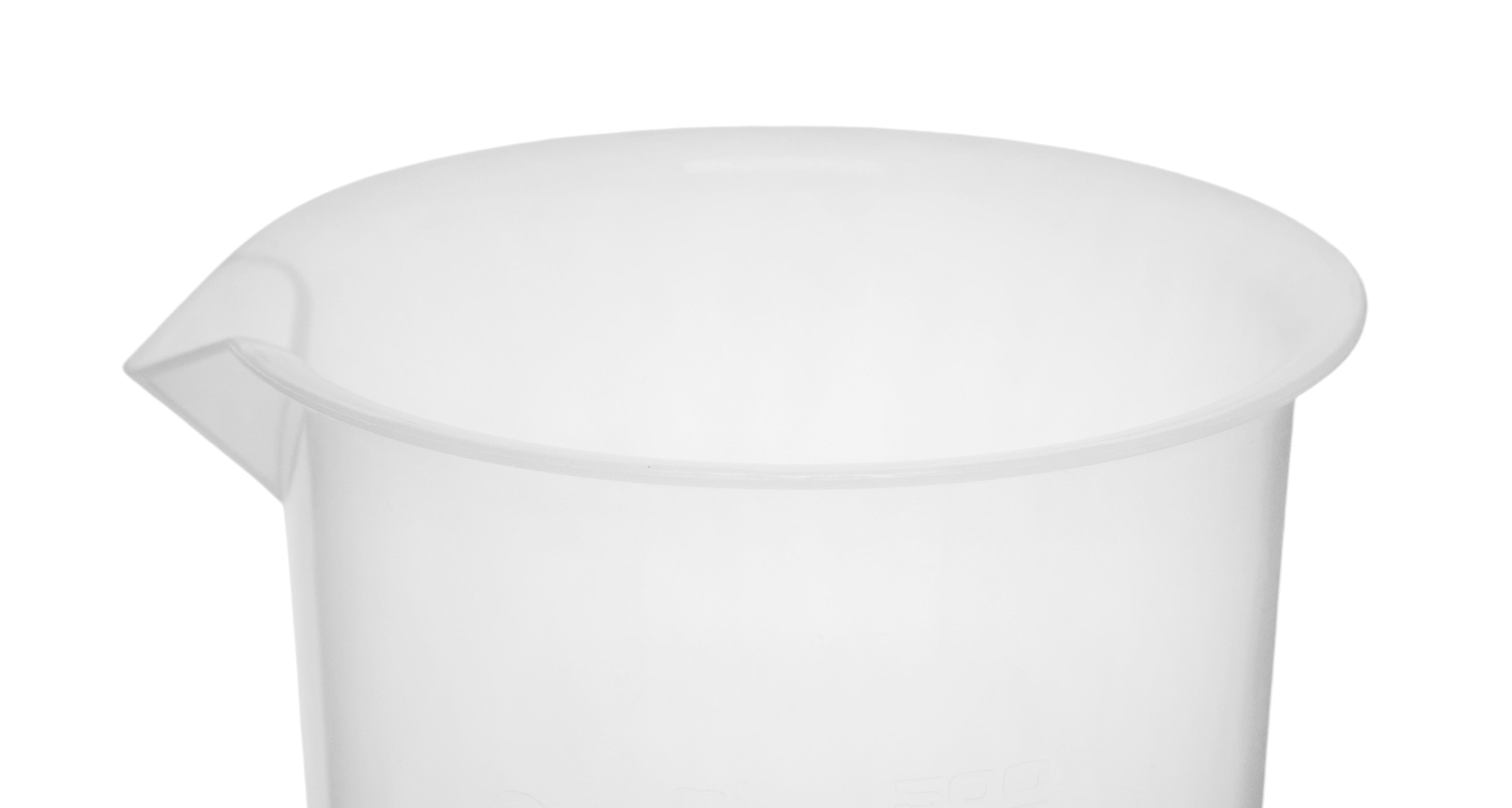 5 Piece Plastic Beaker Set, Polypropylene - 50ml, 100ml, 250ml, 500ml ...