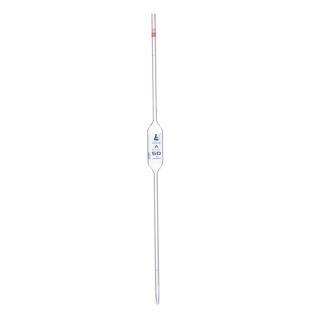Bulb Form Pipette, 50ml - Class A, Tolerance ±0.050 - Two Graduation L ...