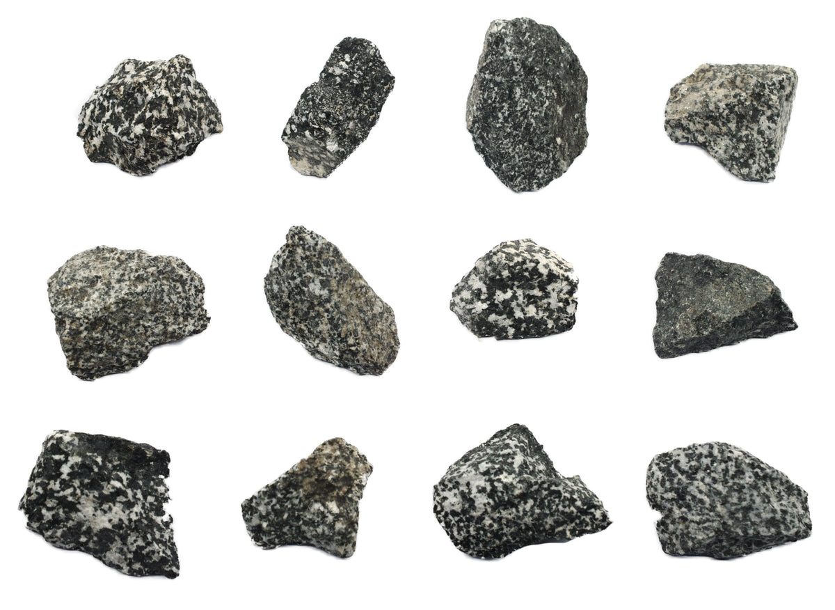 12 Pack - Raw Diorite, Igneous Rock Specimens - Approx. 1" — Eisco Labs