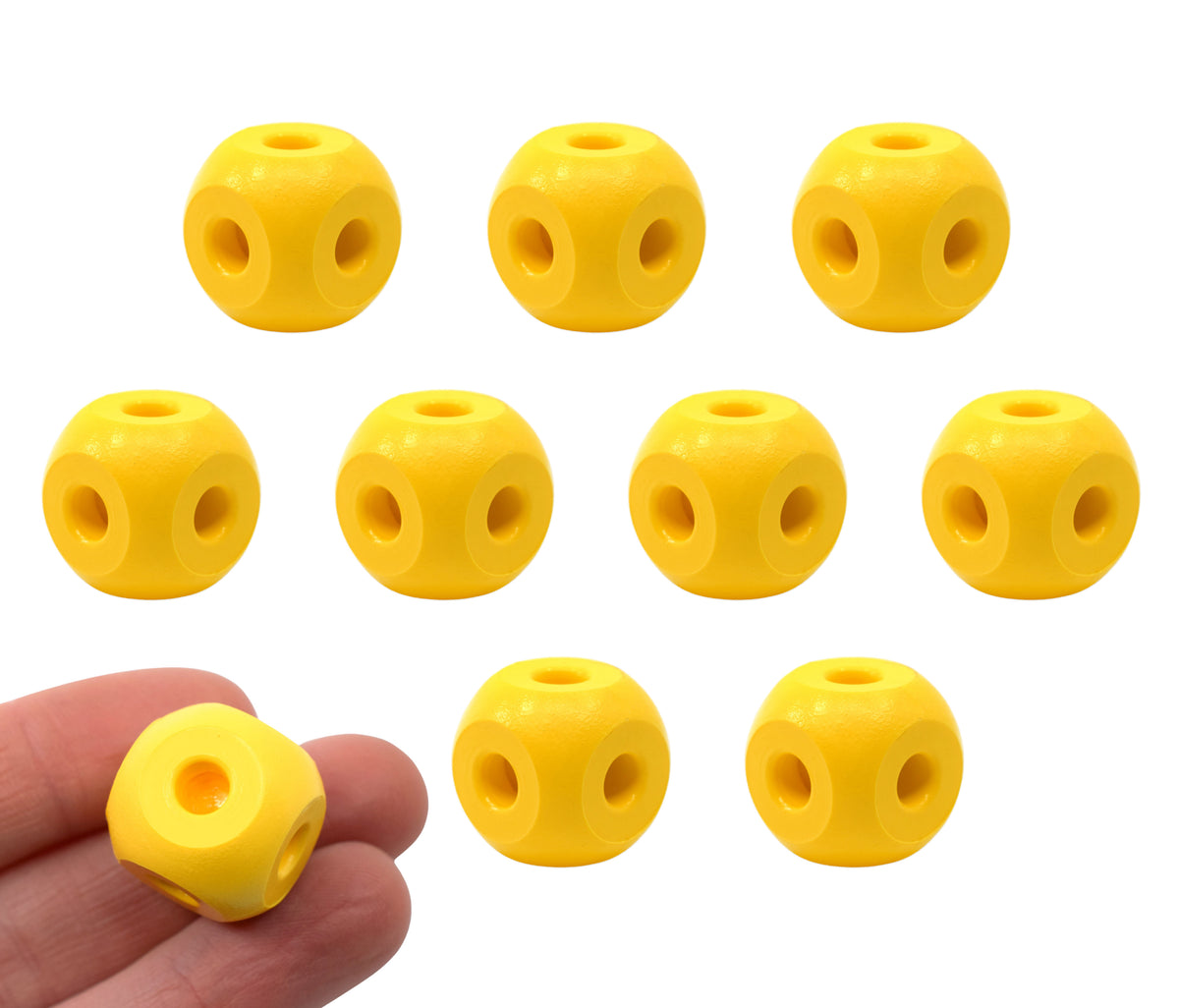 10PK Spare Molecular Model Balls with 6 Holes, 2.2cm - Yellow — Eisco Labs