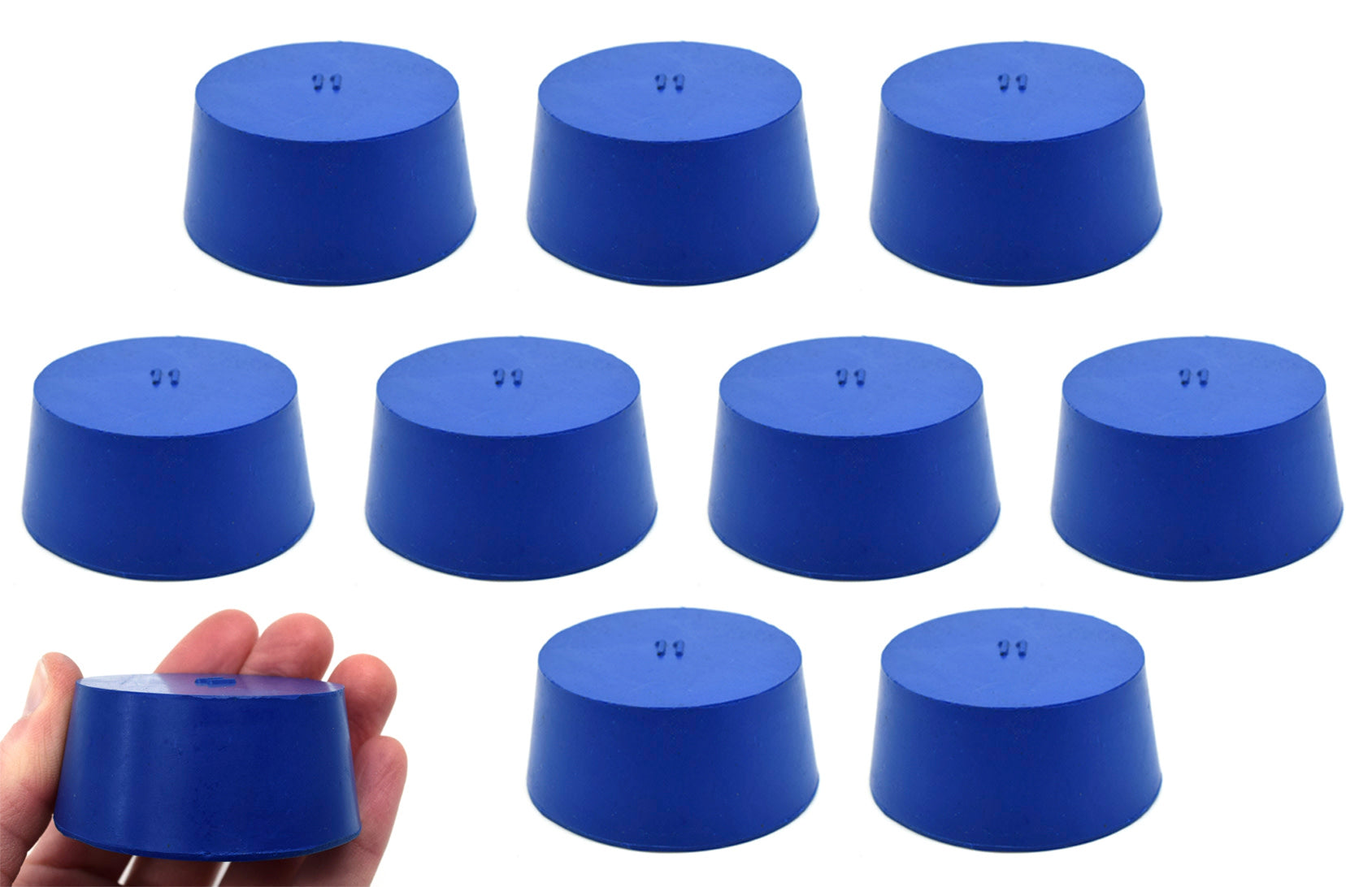 10PK Neoprene Stoppers, Solid - ASTM - Size: #11 - 48mm Bottom, 56mm T ...