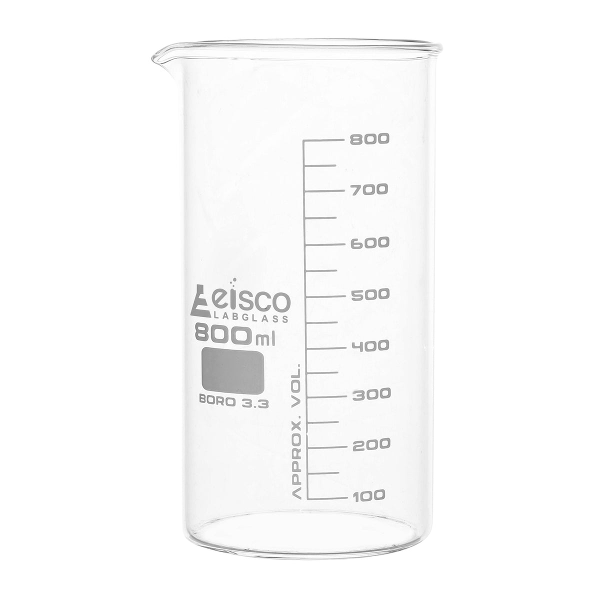 Beaker - Tall form, 800 ml — Eisco Labs