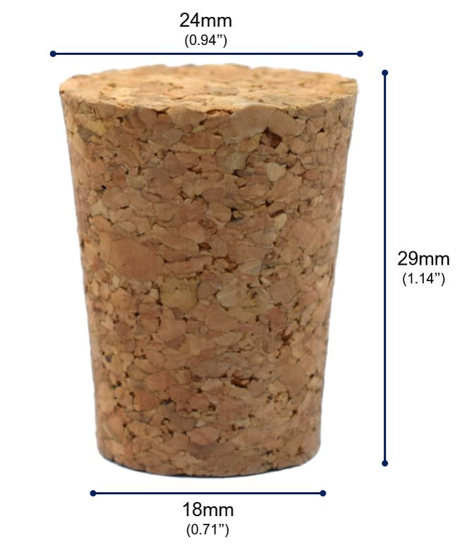 10PK Cork Stoppers, Size #9 - 18mm Bottom, 24mm Top, 29mm Length - Tap ...