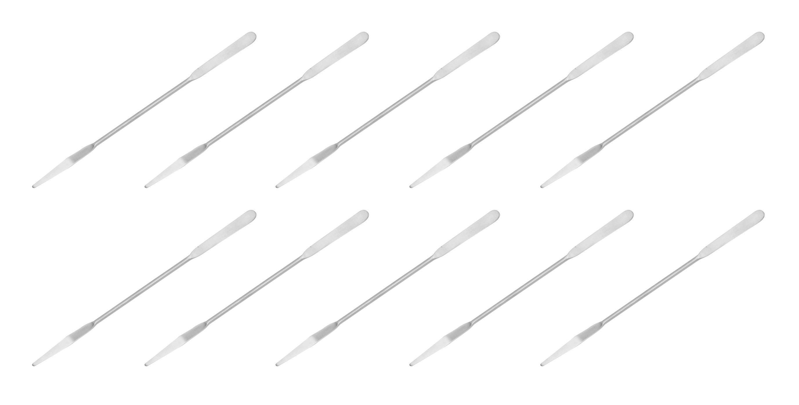 10PK Semi-Micro Spatulas, 7.9" - Stainless Steel - Dual Blade — Eisco Labs
