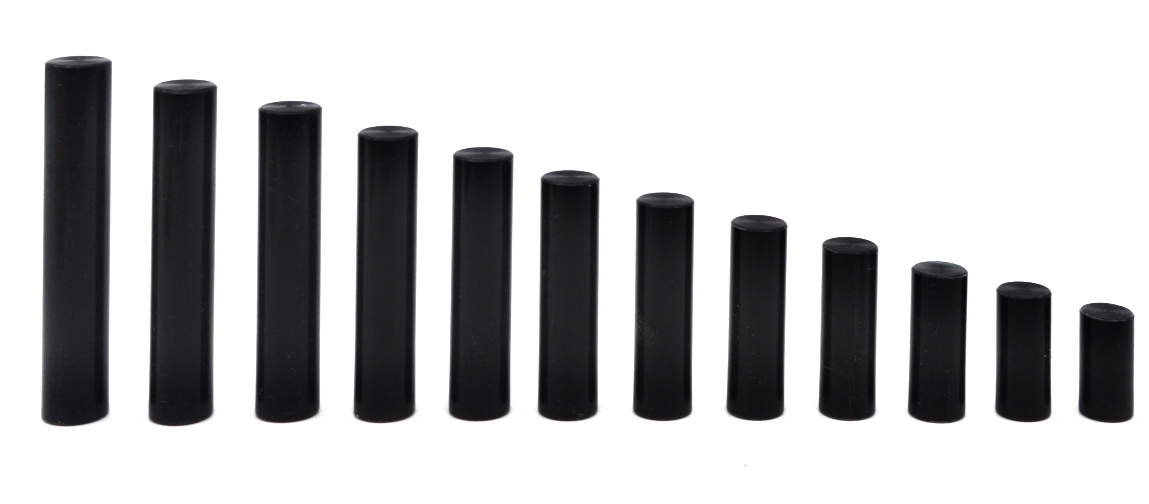 12pc Cylindrical Bars Density Set, Black Derlin - Wooden Storage Block ...