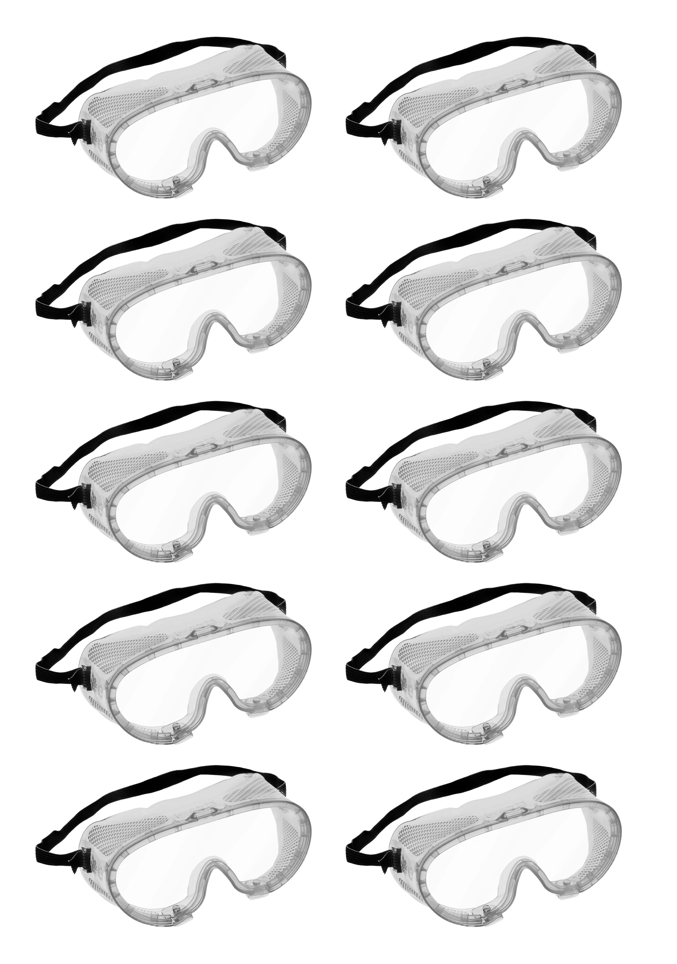 10PK Safety Goggles - Direct Vent, Anti-Fog - Adjustable Fit — Eisco Labs