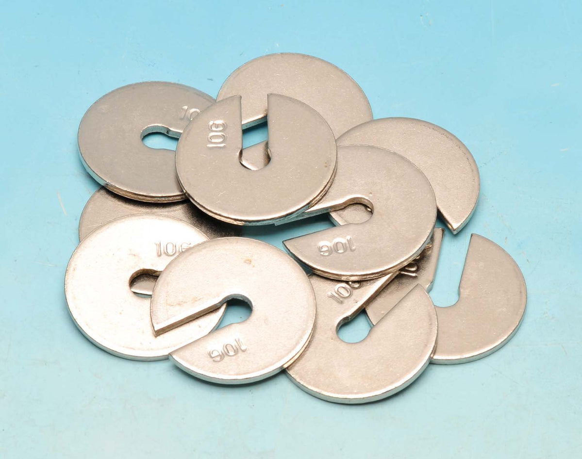 10PK Slotted Weights, 10g EA — Eisco Labs