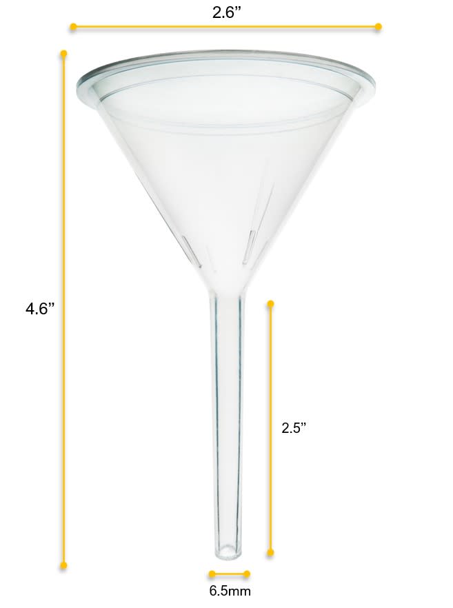 10PK Filter Funnel, 2.6" - Polypropylene Plastic - Chemical Resistant ...