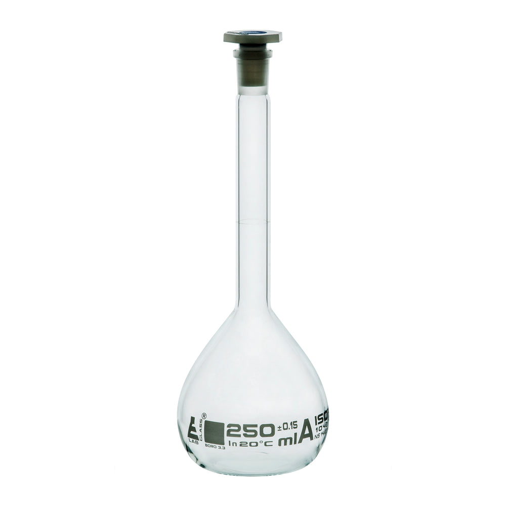Volumetric Flask, 250ml - Class A - 14/23 Polyethylene Stopper, Borosi ...