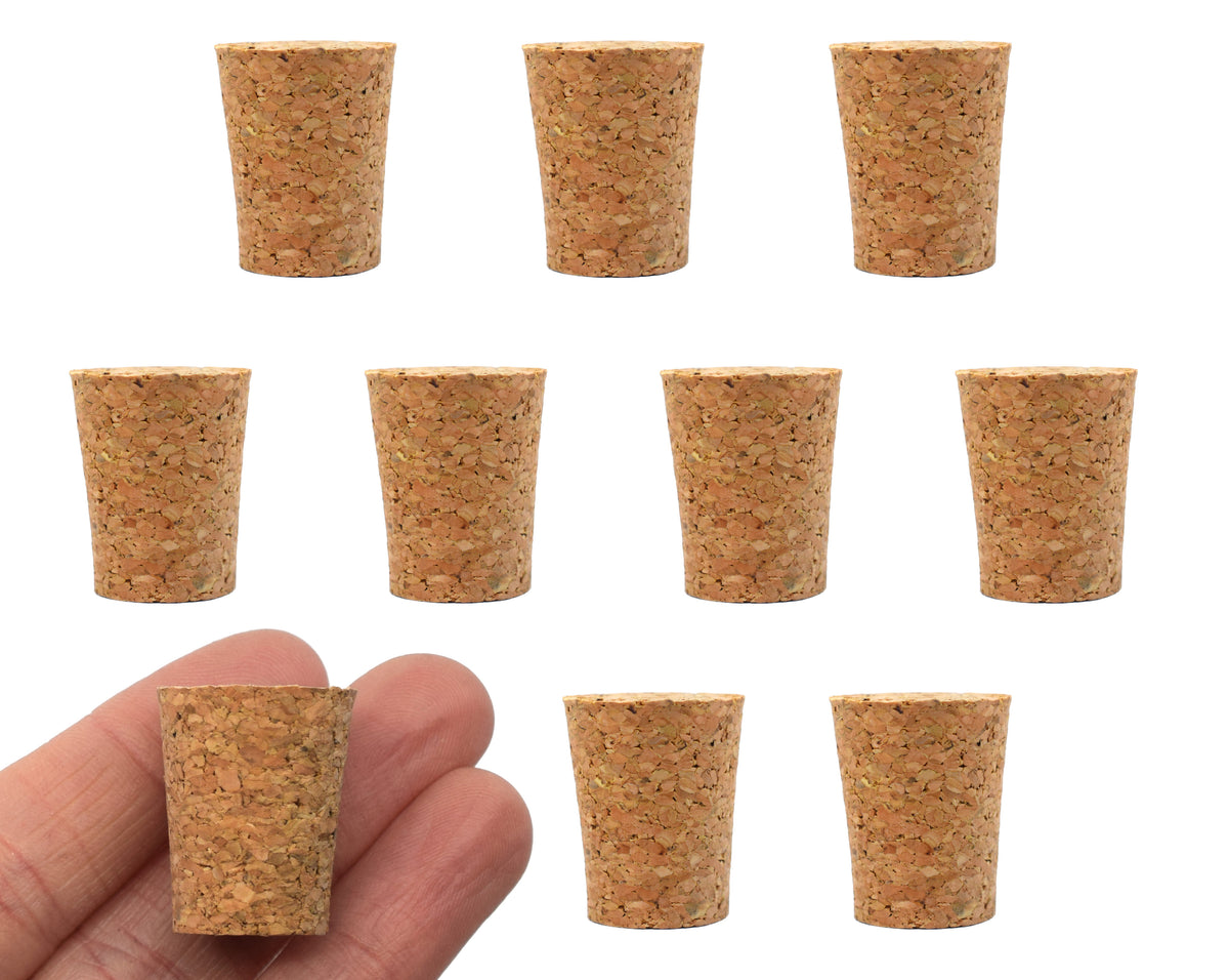10PK Cork Stoppers, Size #6 - 13mm Bottom, 19mm Top, 24mm Length - Tap ...