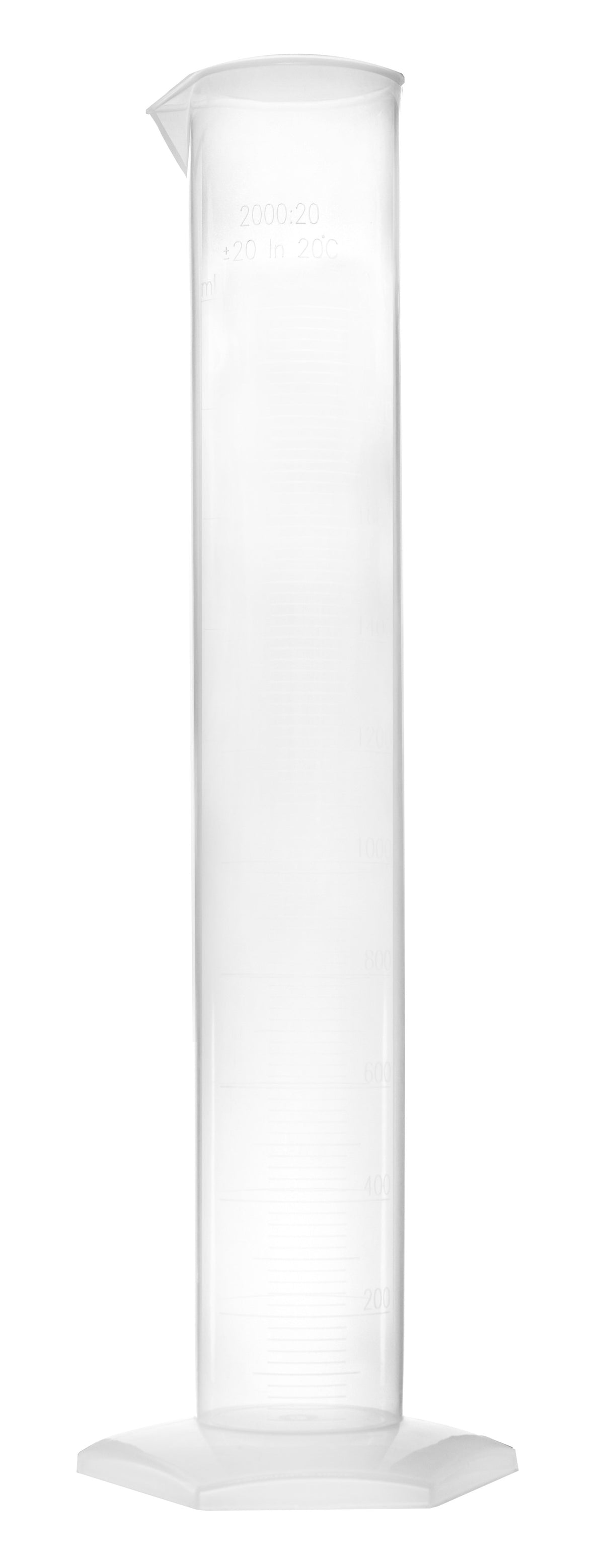 Polypropylene Measuring Cylinder, 2000ml - Class B — Eisco Labs