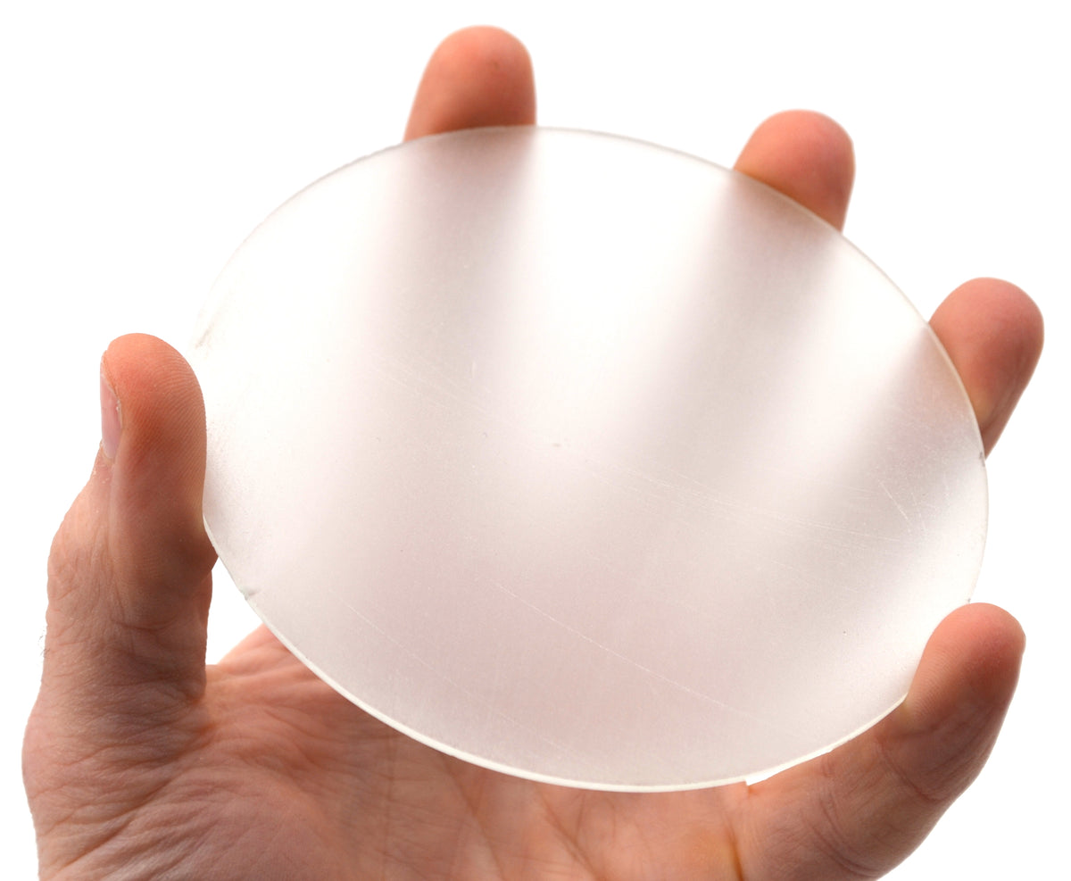 Gas Jar Cover, 3.9" - 1.7mm Thick - Frosted Glass, One Side Ground - J ...