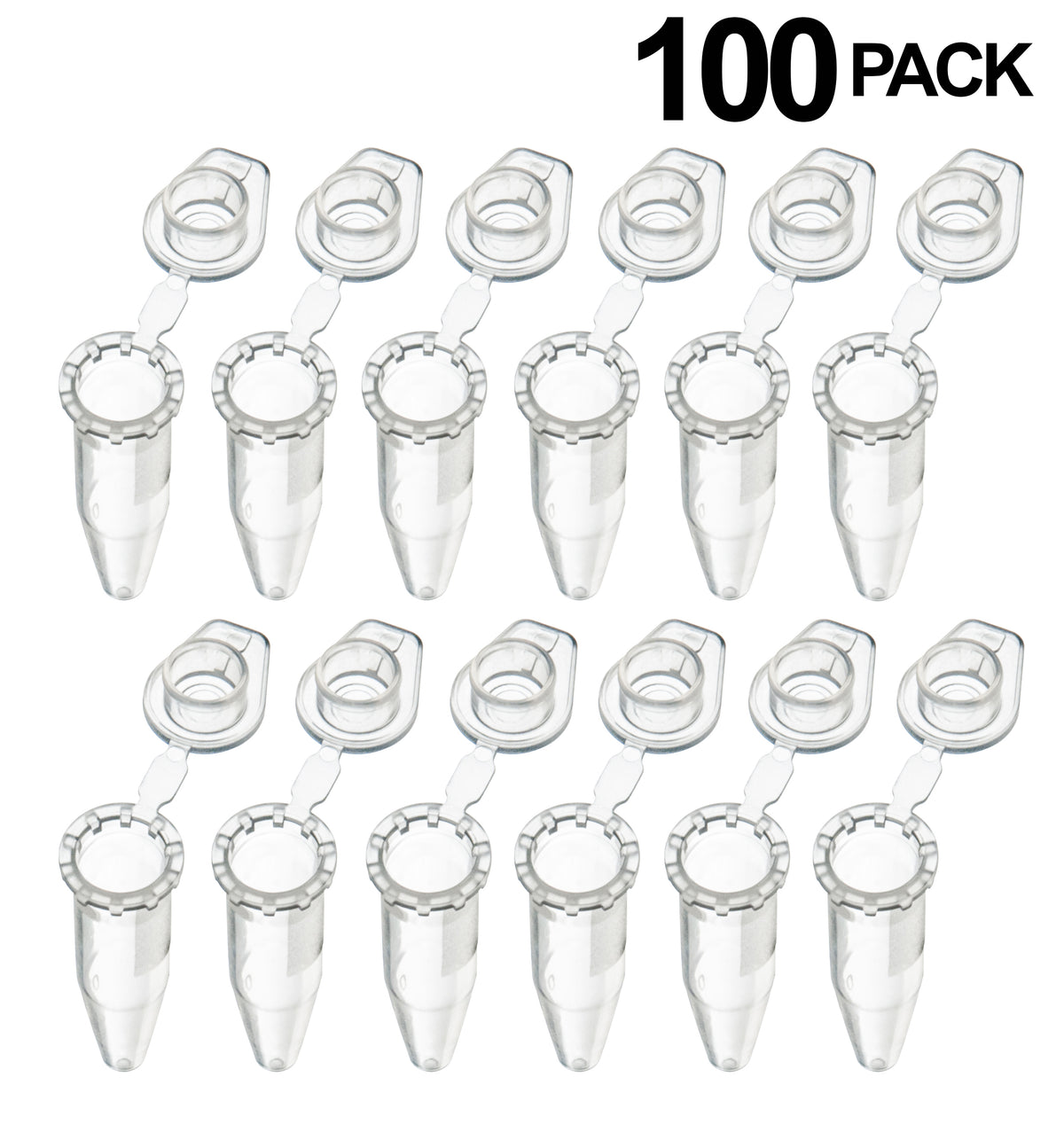 Pack of 100 Micro Centrifuge Tubes, 1.5mL Capacity, Graduated, Leak Pr ...