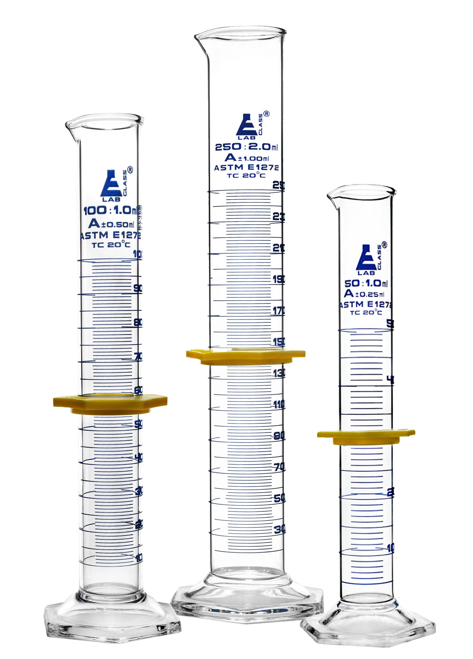 Safety Pack Measuring Cylinder Set - 50ml, 100ml & 250ml - ASTM, Class ...