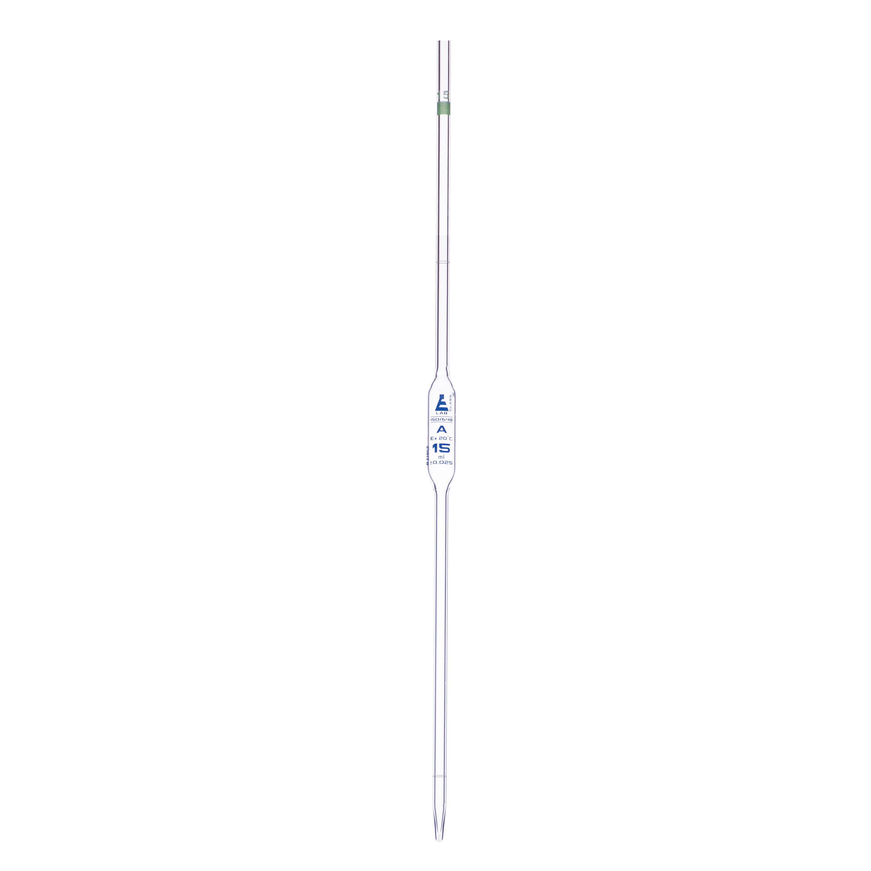 Bulb Form Pipette, 15ml - Class A, Tolerance ±0.025 - Two Graduation L ...