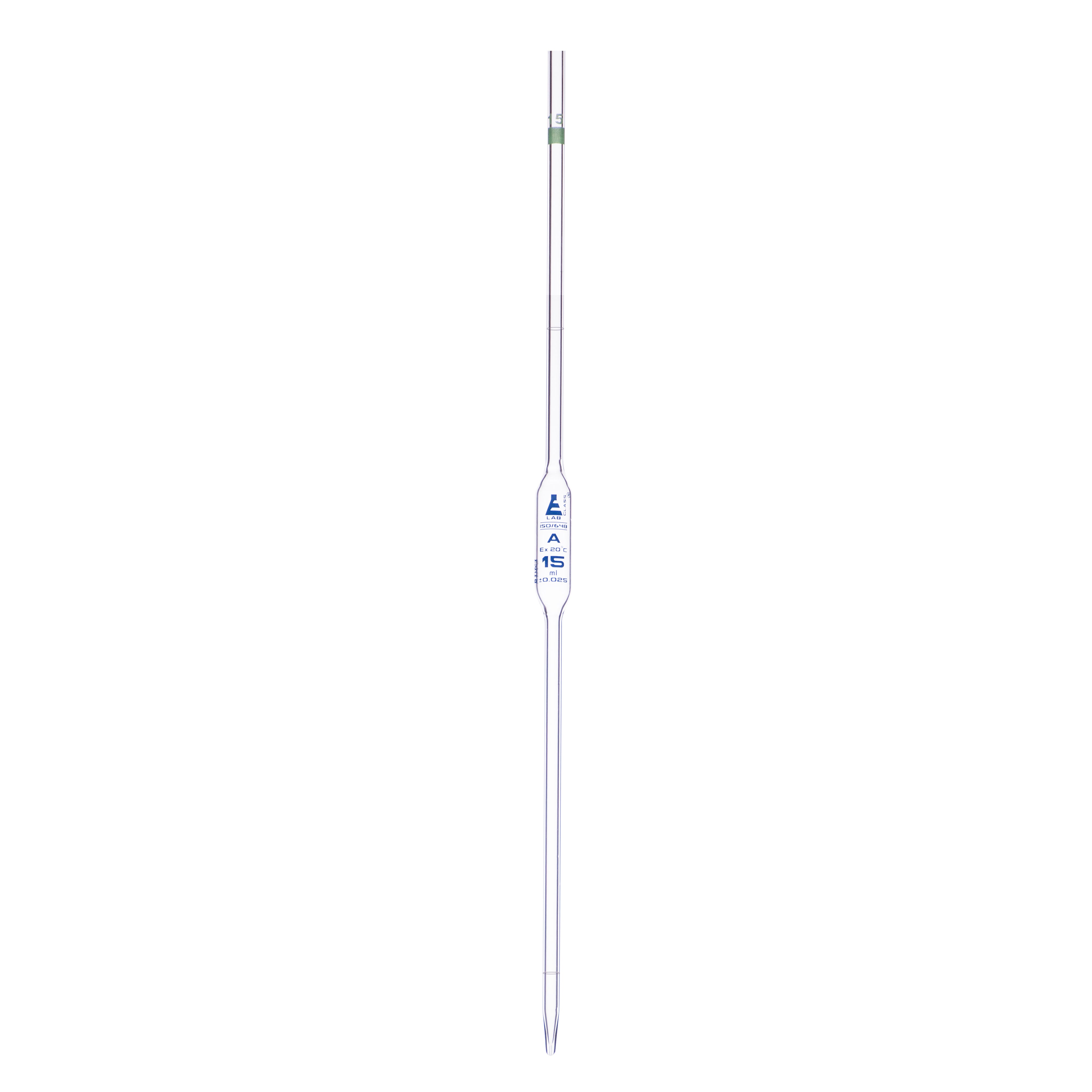 Bulb Form Pipette, 15ml - Class A, Tolerance ±0.025 - Two Graduation L ...