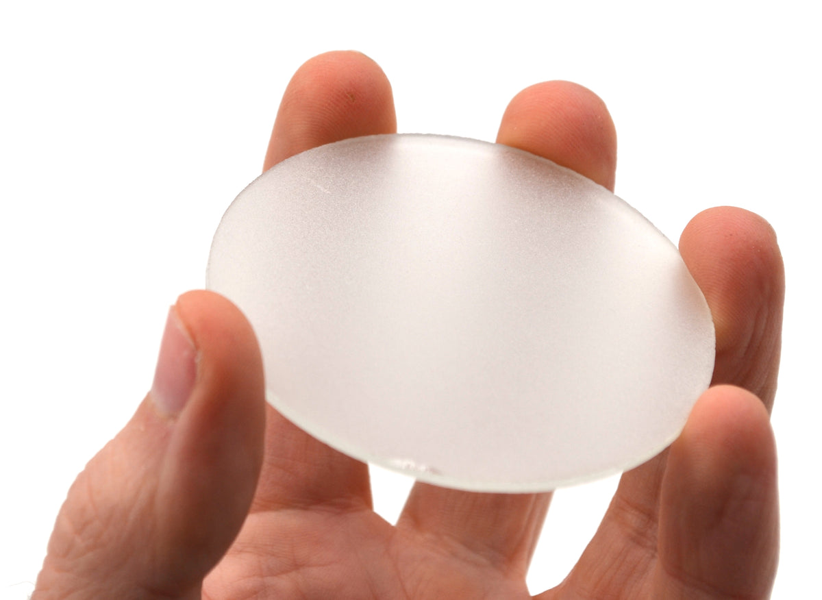 Gas Jar Cover, 2.6" - 1.7mm Thick - Frosted Glass, One Side Ground - J ...