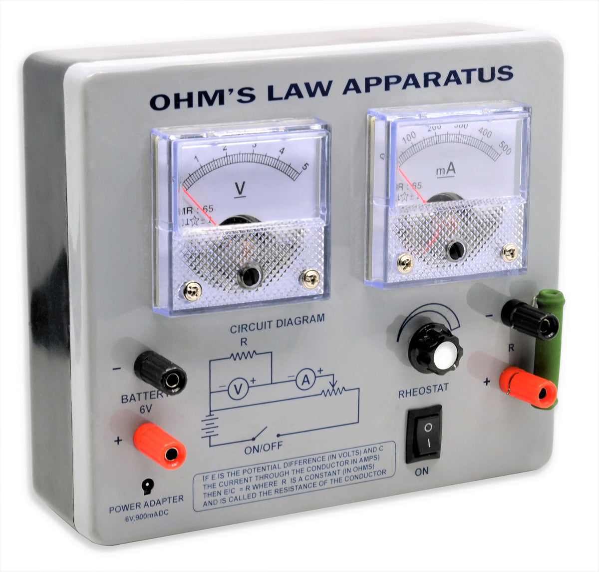 Ohm's Law Apparatus - AC/DC Adapter Included - Physics Resistance Expe ...