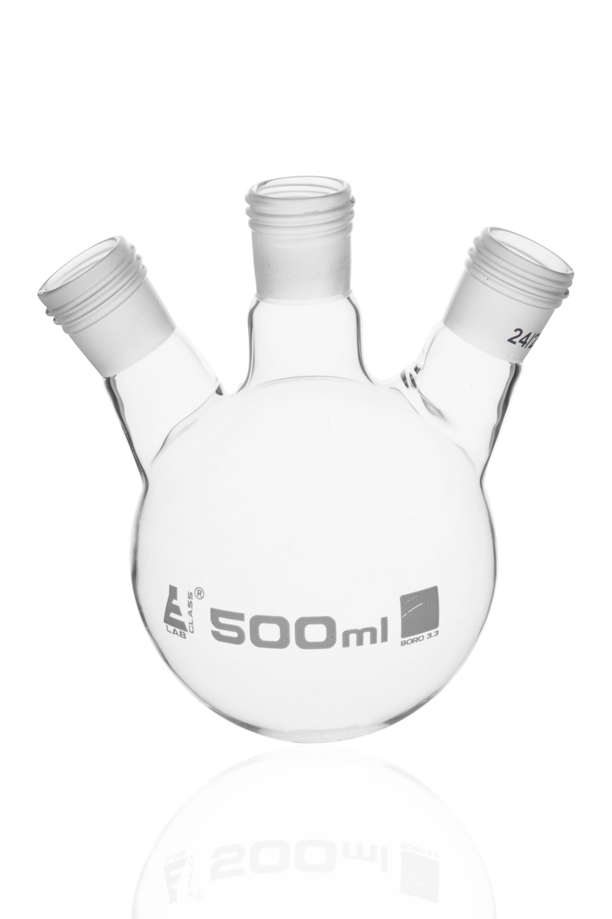 Distillation Flask with 3 Necks, 500ml - 24/29 Joint Size - Round Bott ...