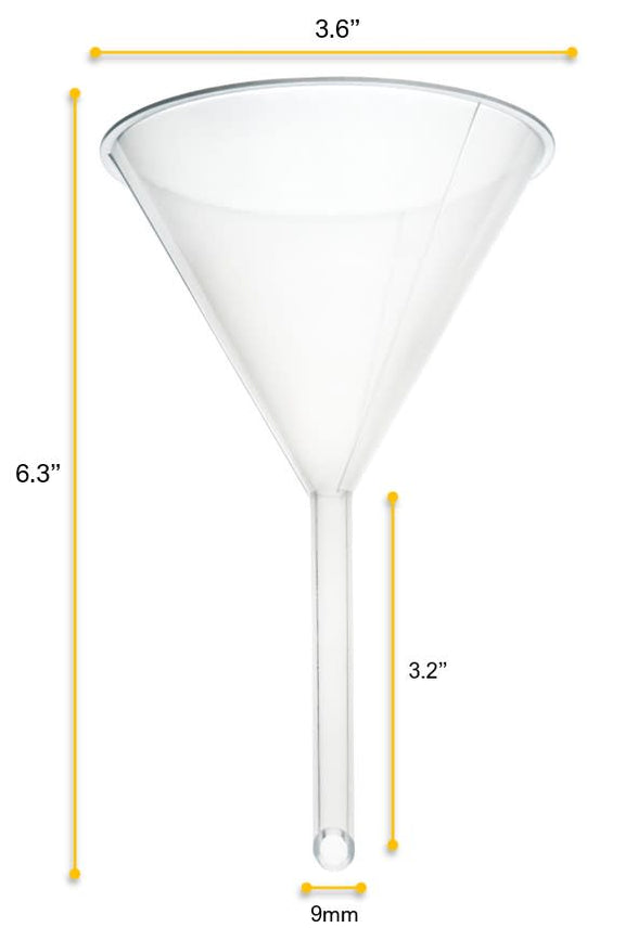 Filter Funnel, 3.6" - Polypropylene Plastic - Chemical Resistant ...