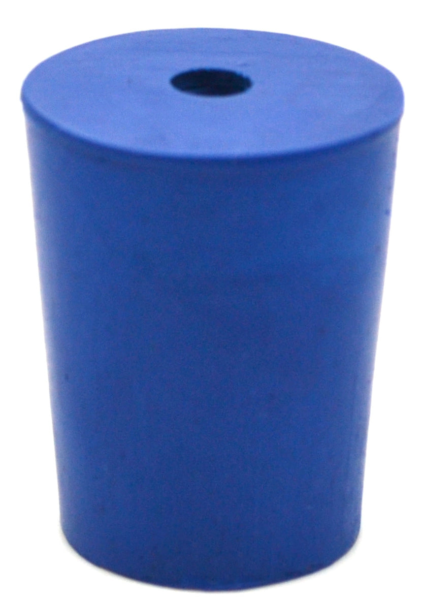 Neoprene Stoppers, 1 Hole - Blue - Size: 17mm Bottom, 20mm Top, 26mm L ...