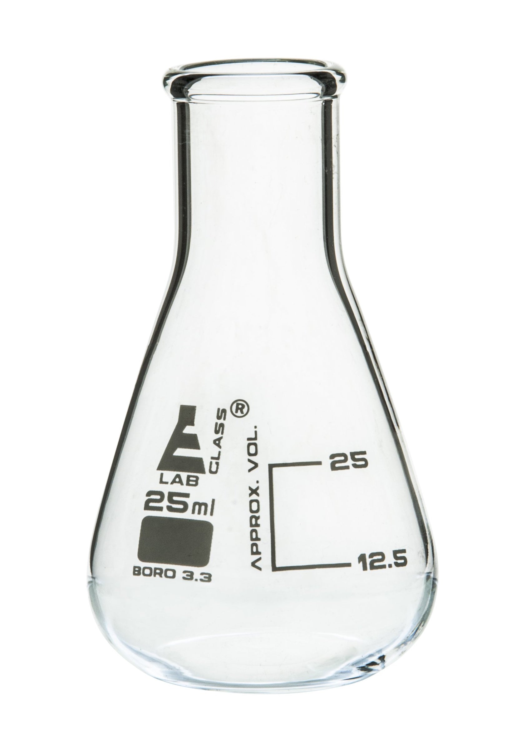 Erlenmeyer Flask, 25mL - Narrow Neck - Borosilicate Glass — Eisco Labs